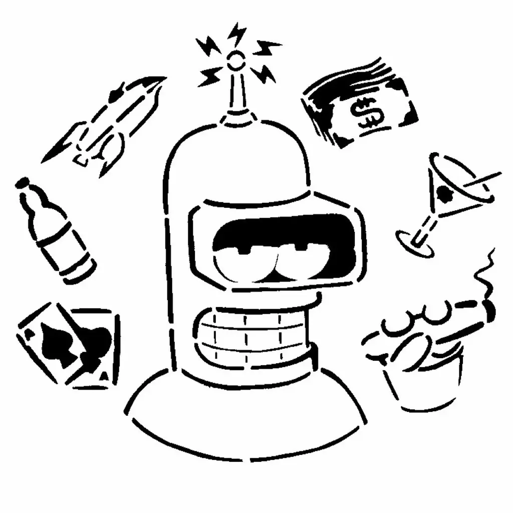Bender stencil 2 | 3D models download | Creality Cloud