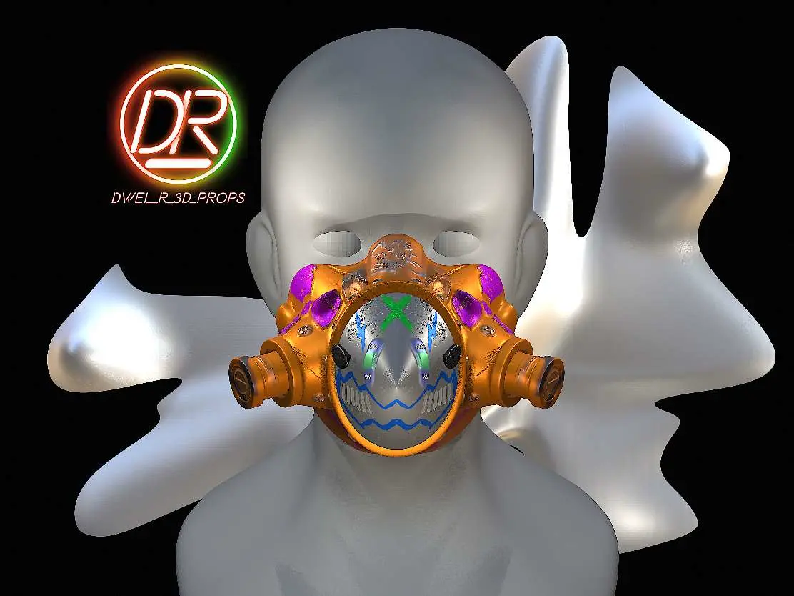 Cosplay STL Download - JINX Mask (Concept fan art)by Dwel_R_3D_Props