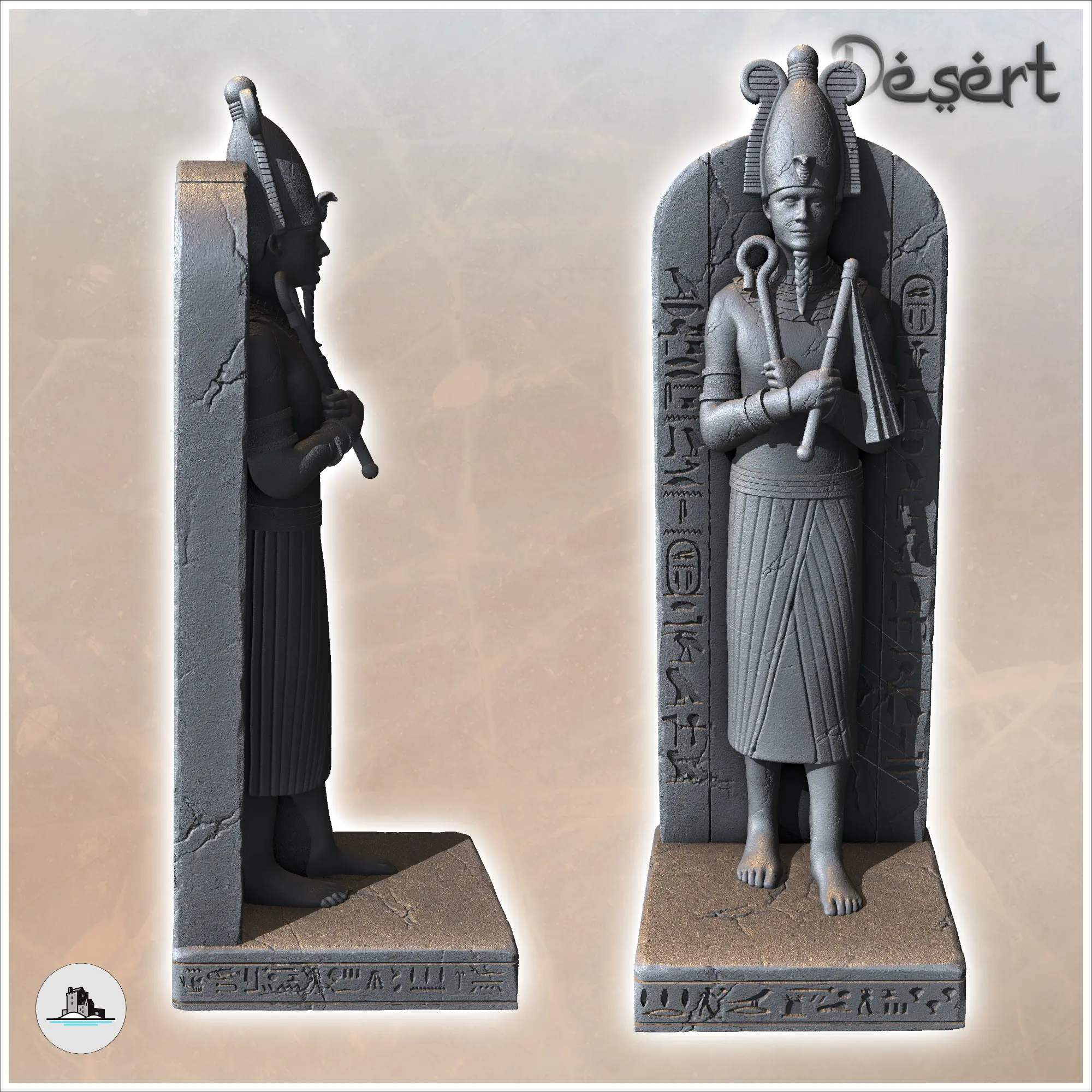 Other STL Download - Egyptian statue of Osiris on stone platform (5 ...