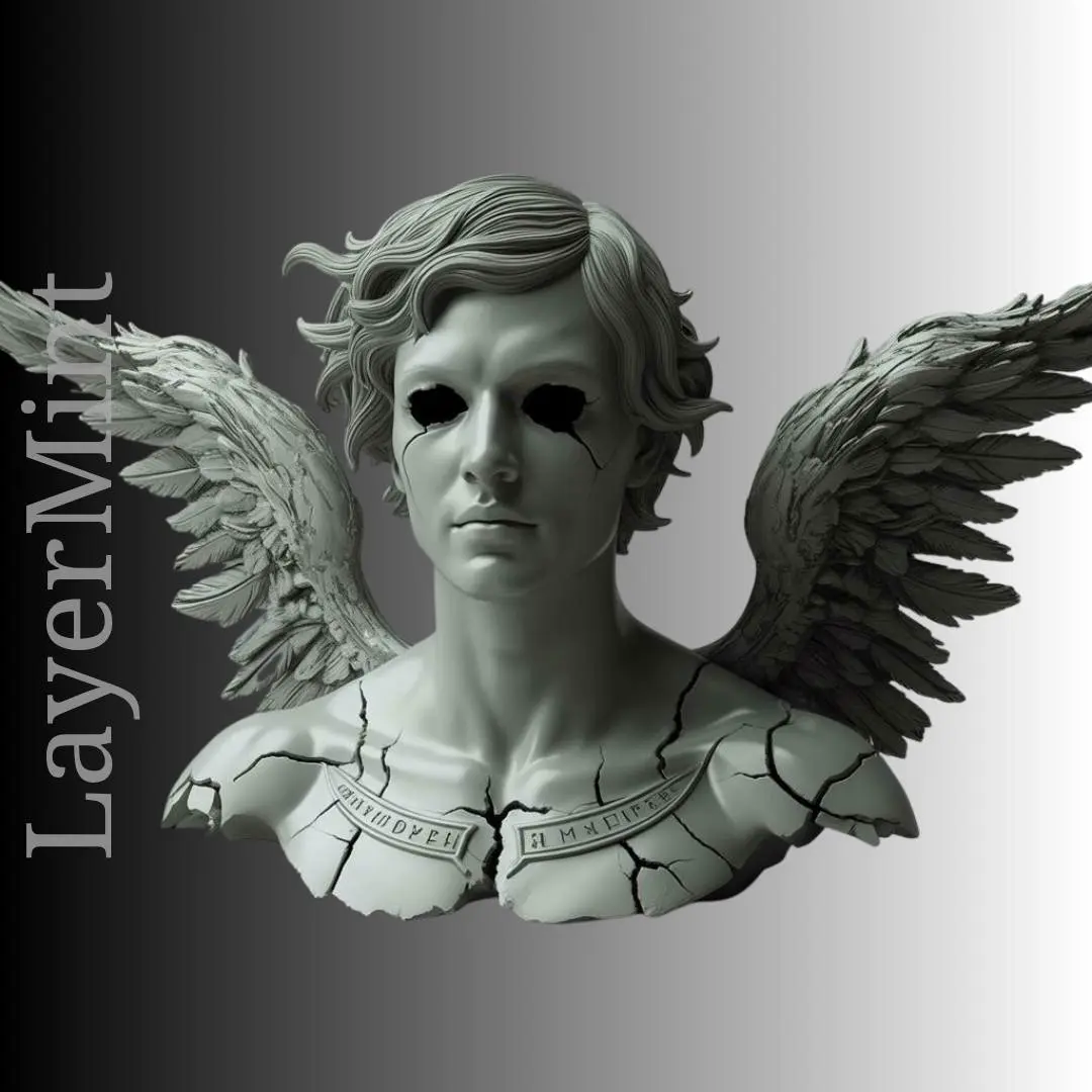Sculptures & Artworks STL Download - Angel Warrior Bust with Wings - 3D ...