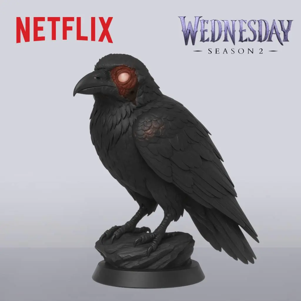 Sculptures & Artworks STL indir - raven Wednesday Season 2 - NicoToons