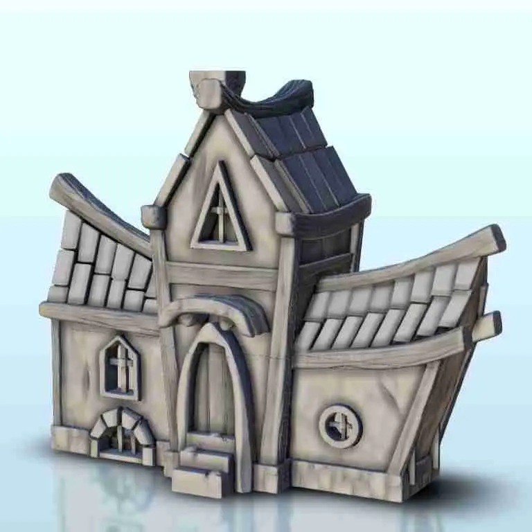 Medieval building with double roof 7 - miniatures warhammer | 3D models ...