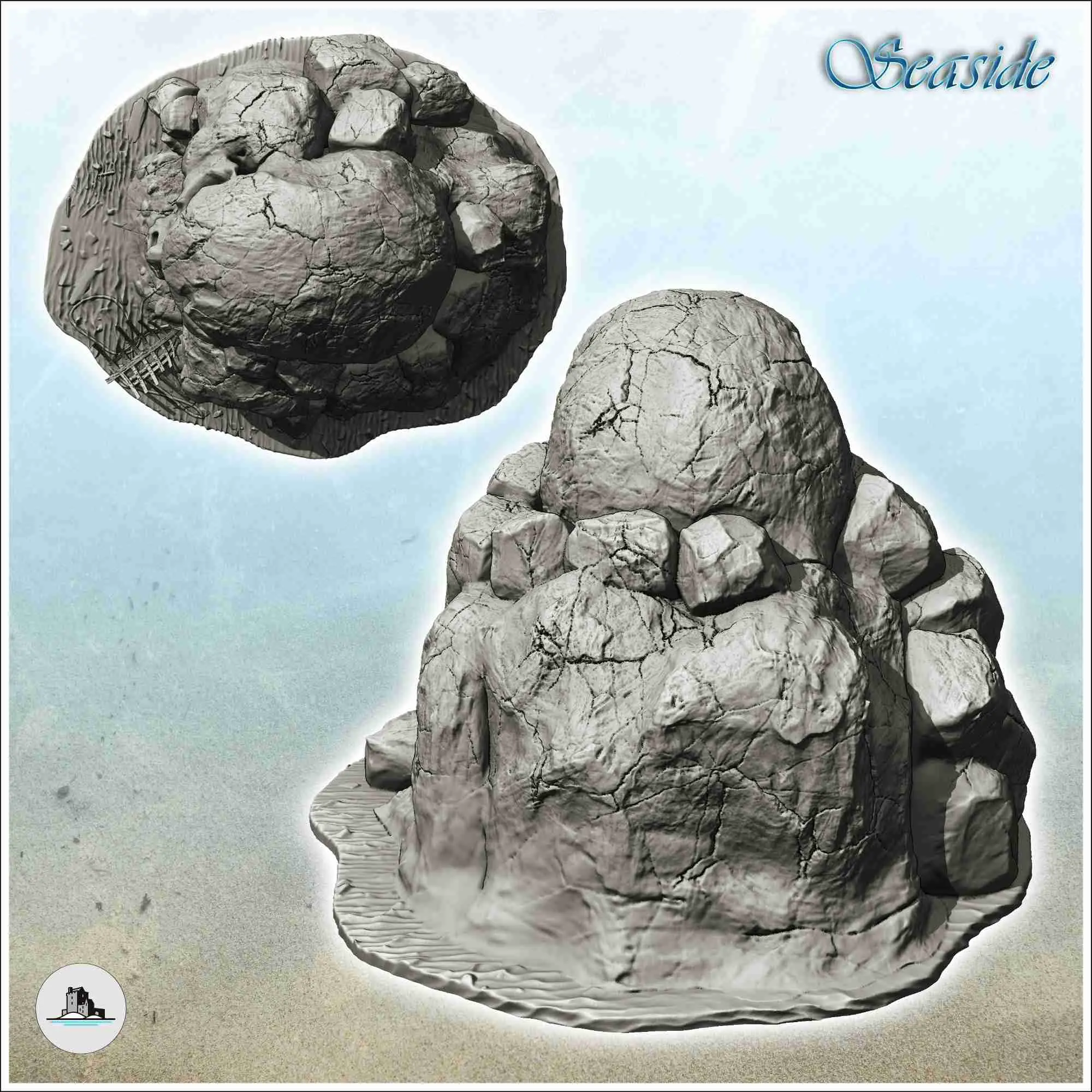 Other STL Download - Stone island with skull-shaped rock and cave (6 ...