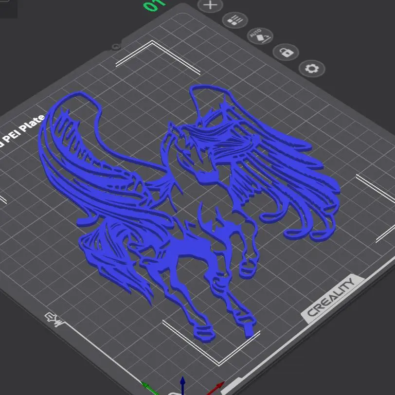 3D Printer Files | 3MF File | Pegasus Winged Horse 2d wall art home ...