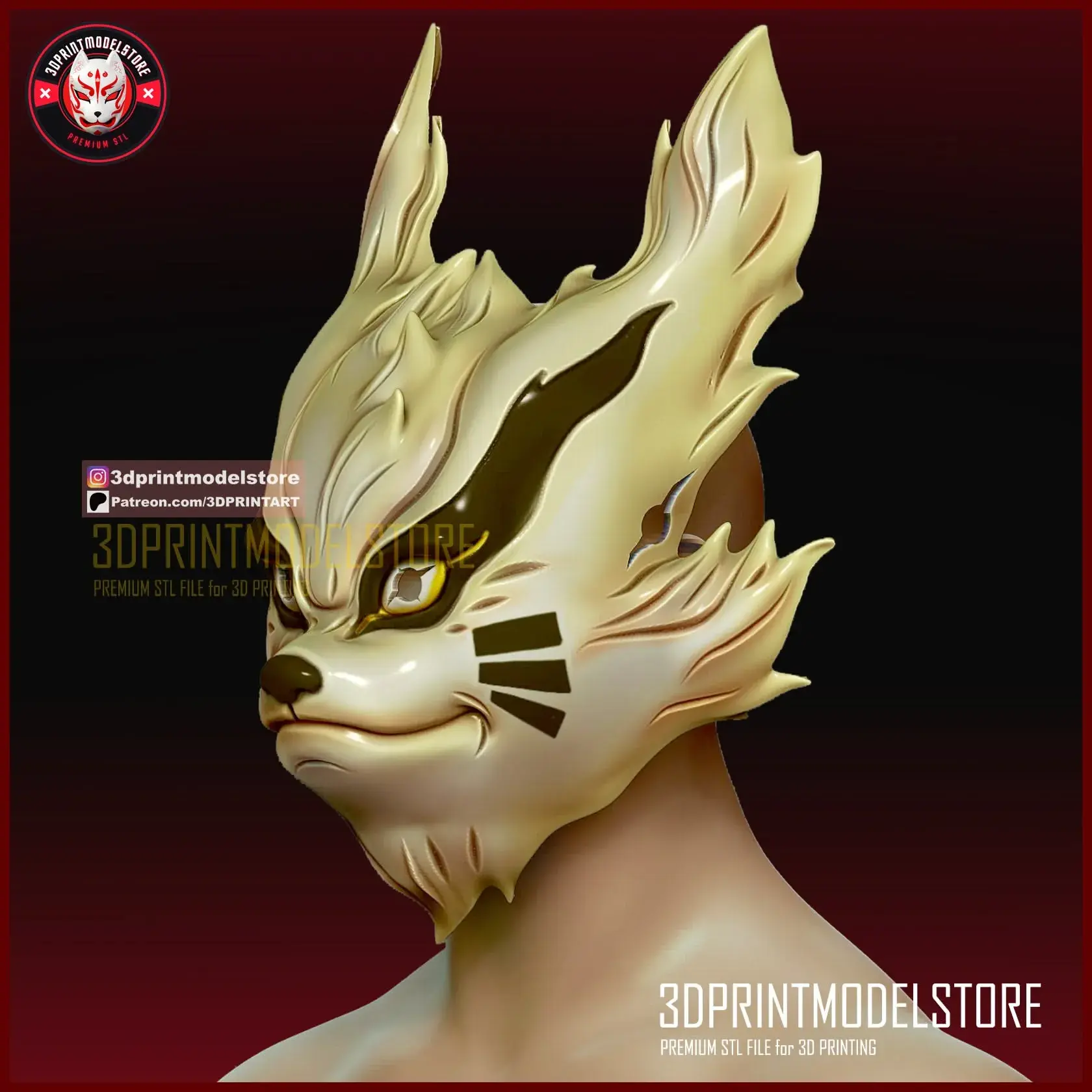 Cosplay STL Download - Naruto Kurama Mask - Anime Cosplay Halloween ...