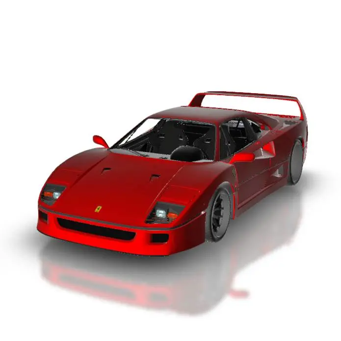 Vehicles & Machinery STL Download - Ferrari F40 1987by 3DCARSALON