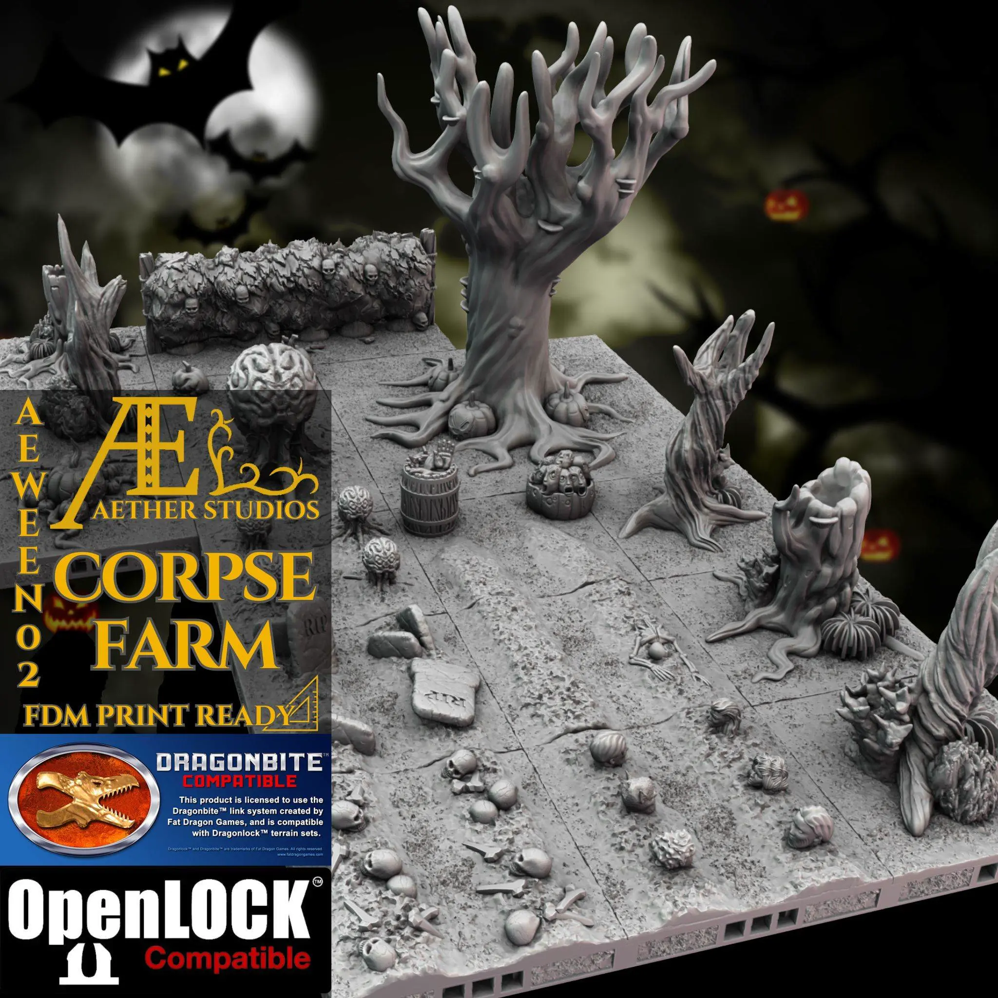 Props & Terrain STL Download - AEWEEN02 - Corpse Farm - Aether Studios