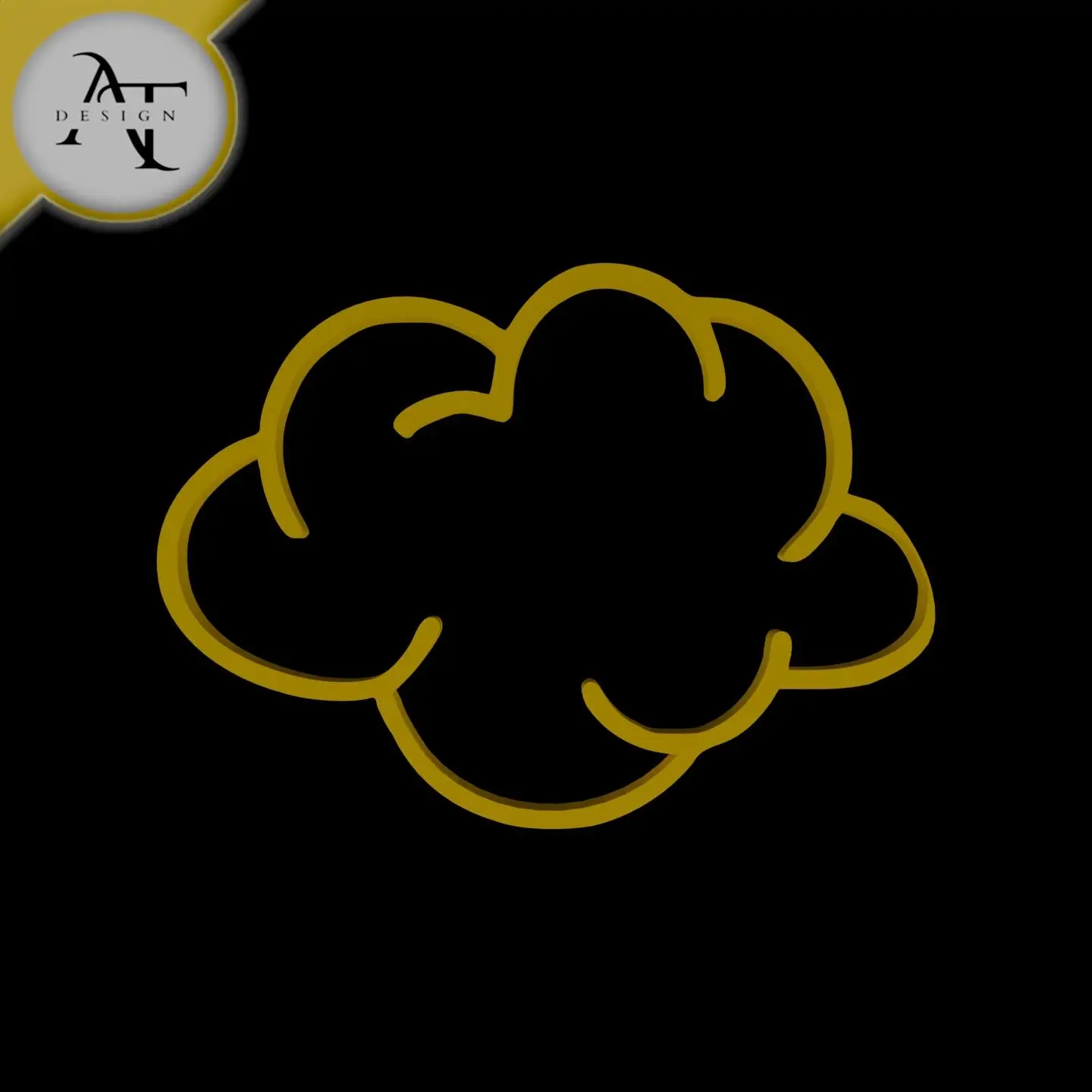 Free Digital Art STL Download - Simple Cloud Symbol - 2D Artby AT Design