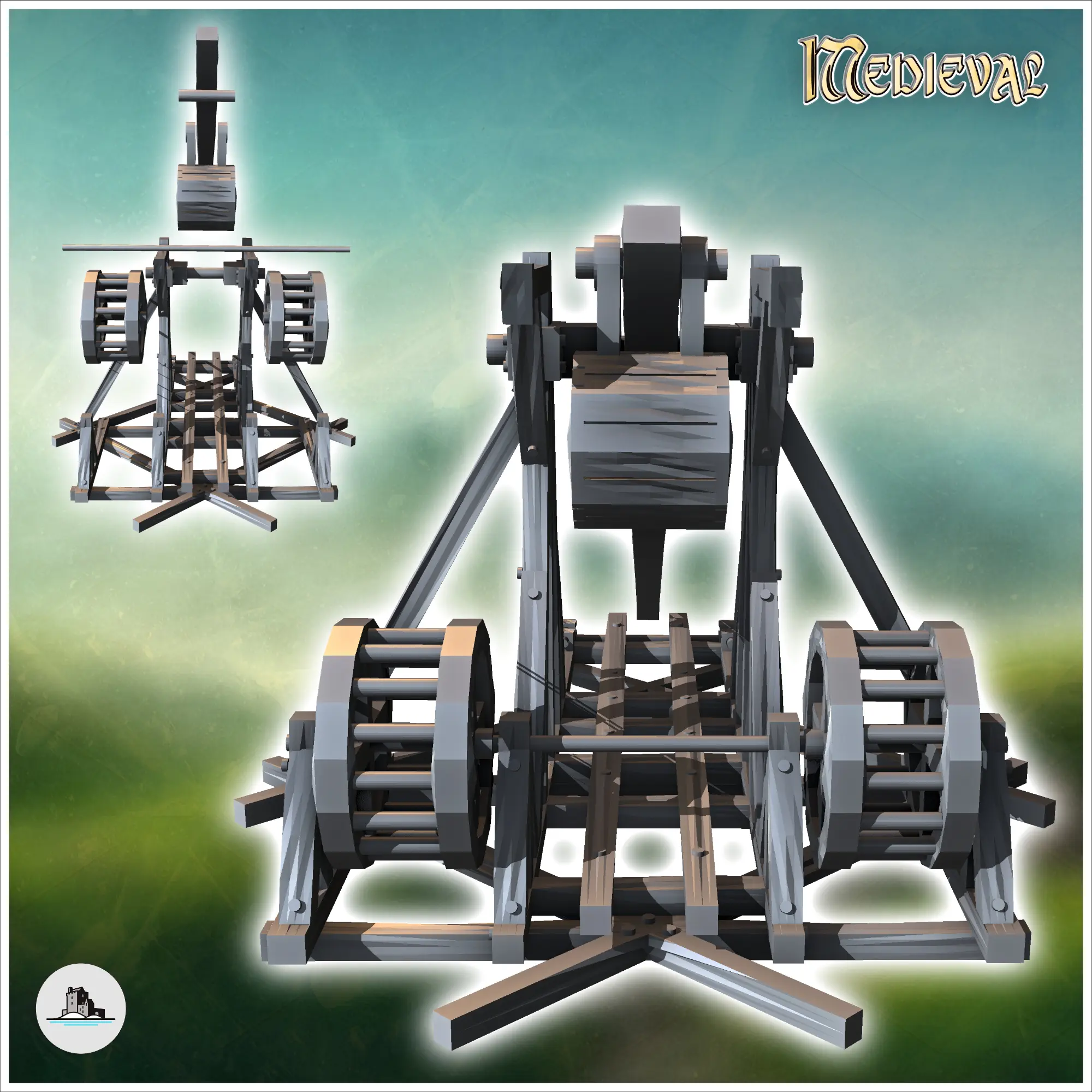 Miniature Games & Accessories STL Download - Medieval trebuchet with ...