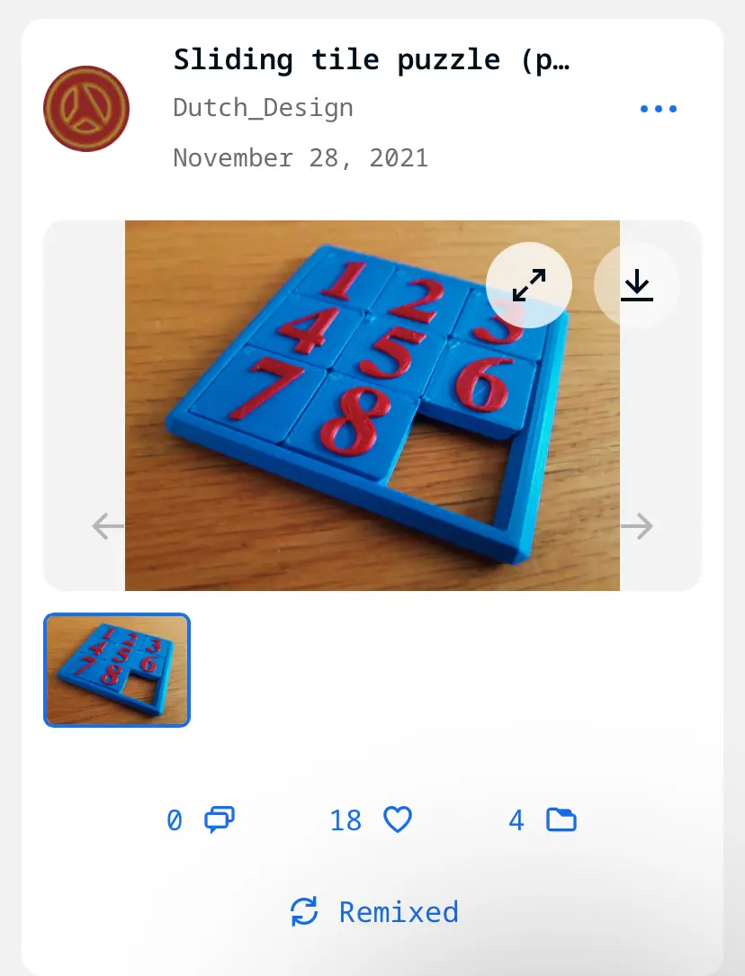 Free Board Games & Card Games STL Download - Sliding tile puzzleby ...