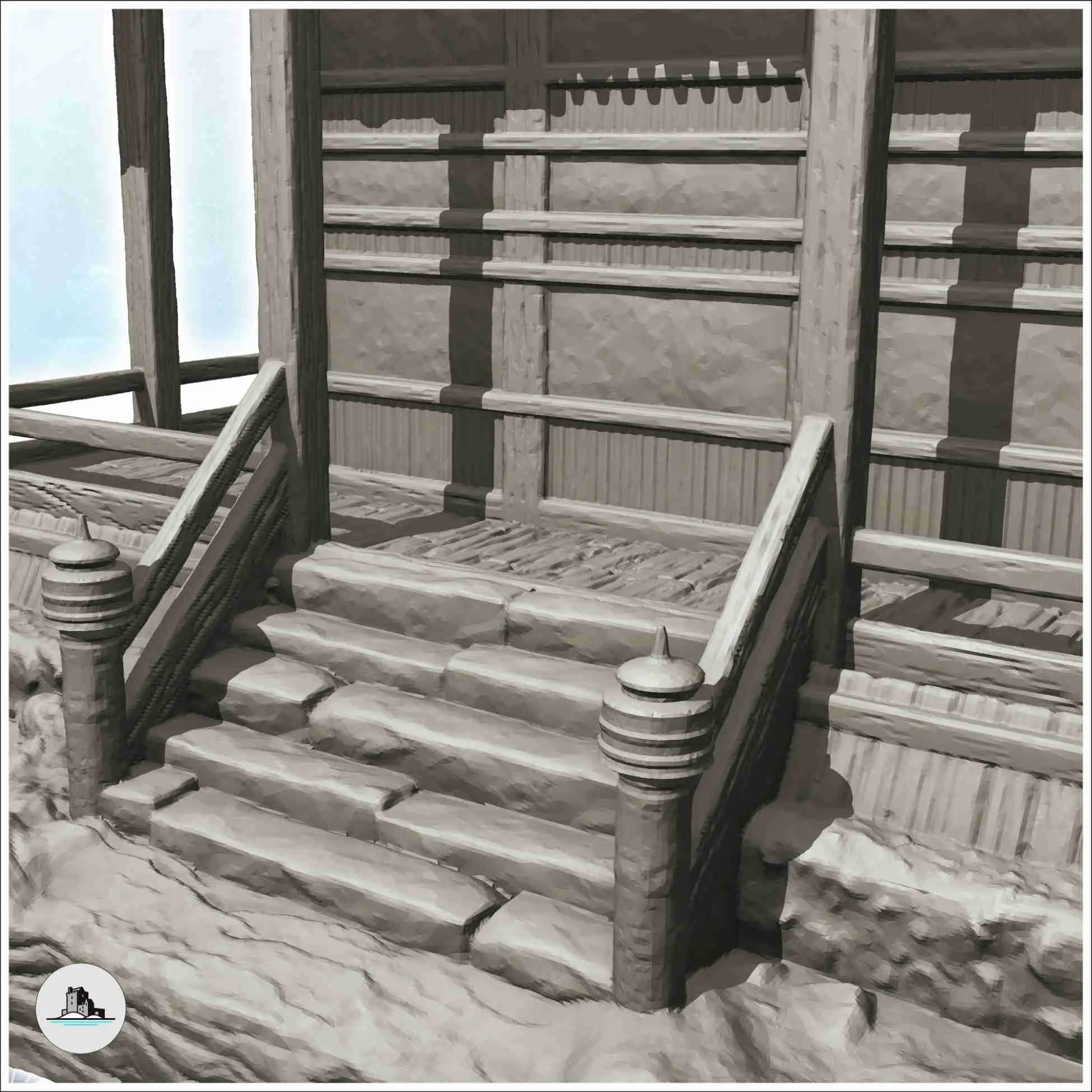 Other STL Download - Asian temple with floor and access stairs (34) - Japan Chinaby Hartolia ...