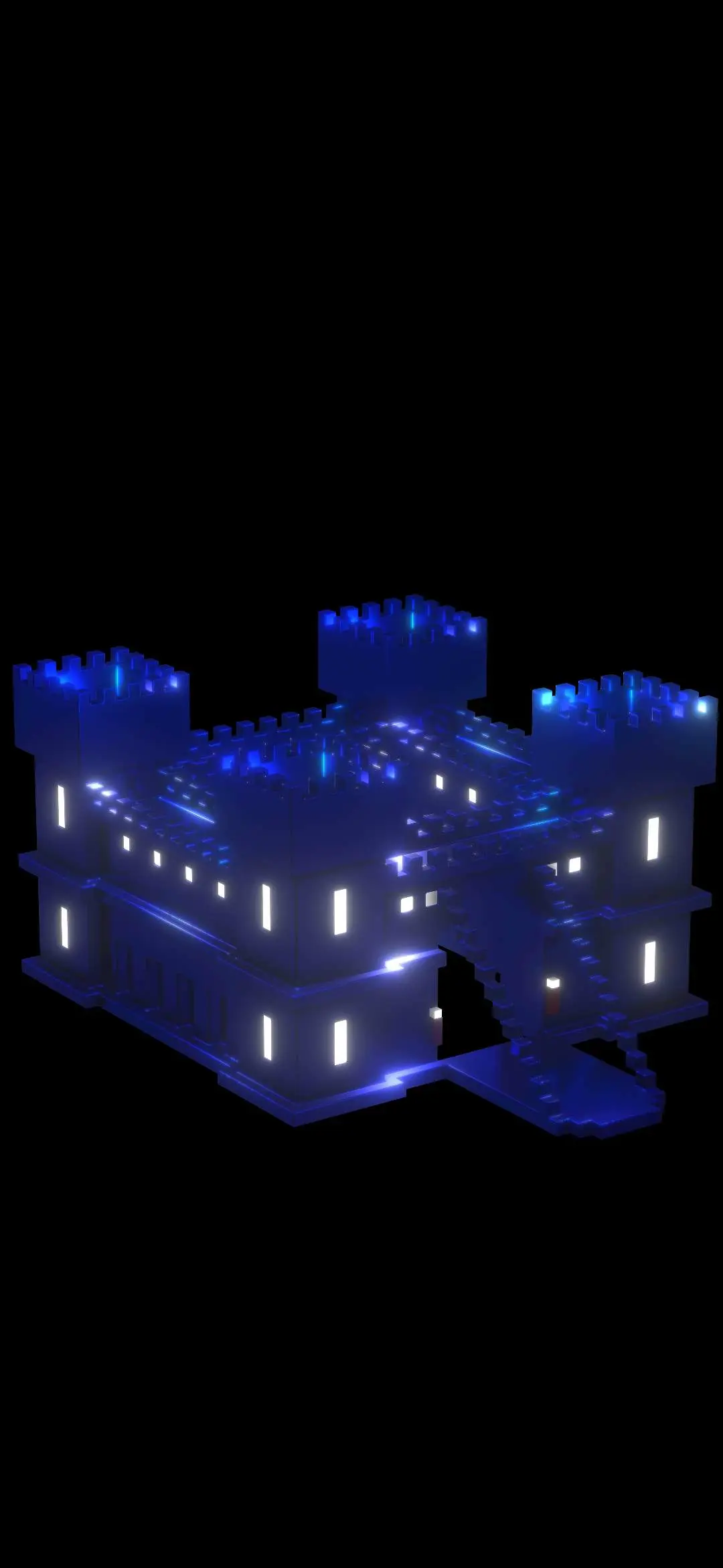 Props & Terrain STL Download - Castle made of cubes with open gates and ...