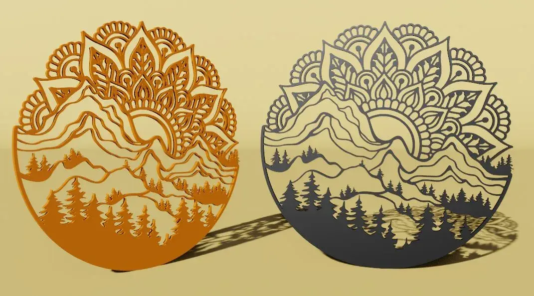 3D Printer Files | 3MF File | Mandala Mountains | Creality Cloud