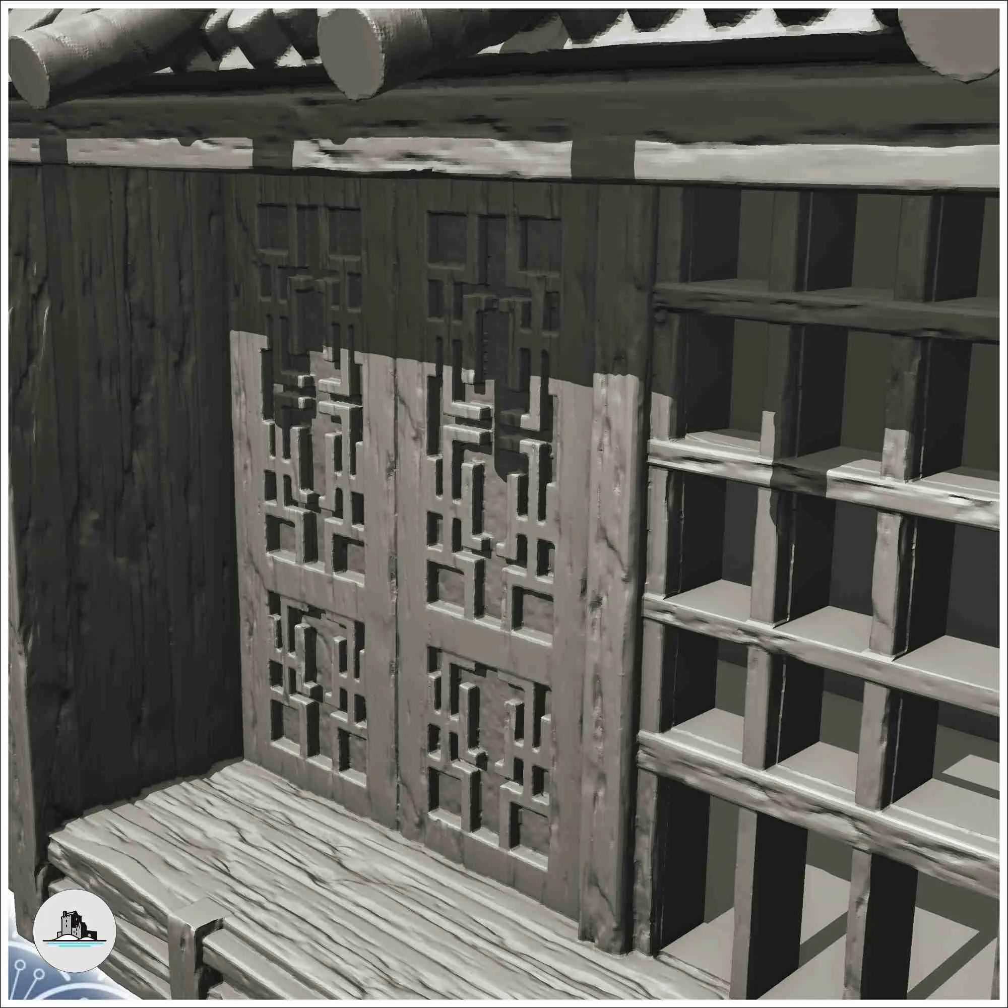 Props & Terrain STL Download - Asian house with big roof and annex (25 ...