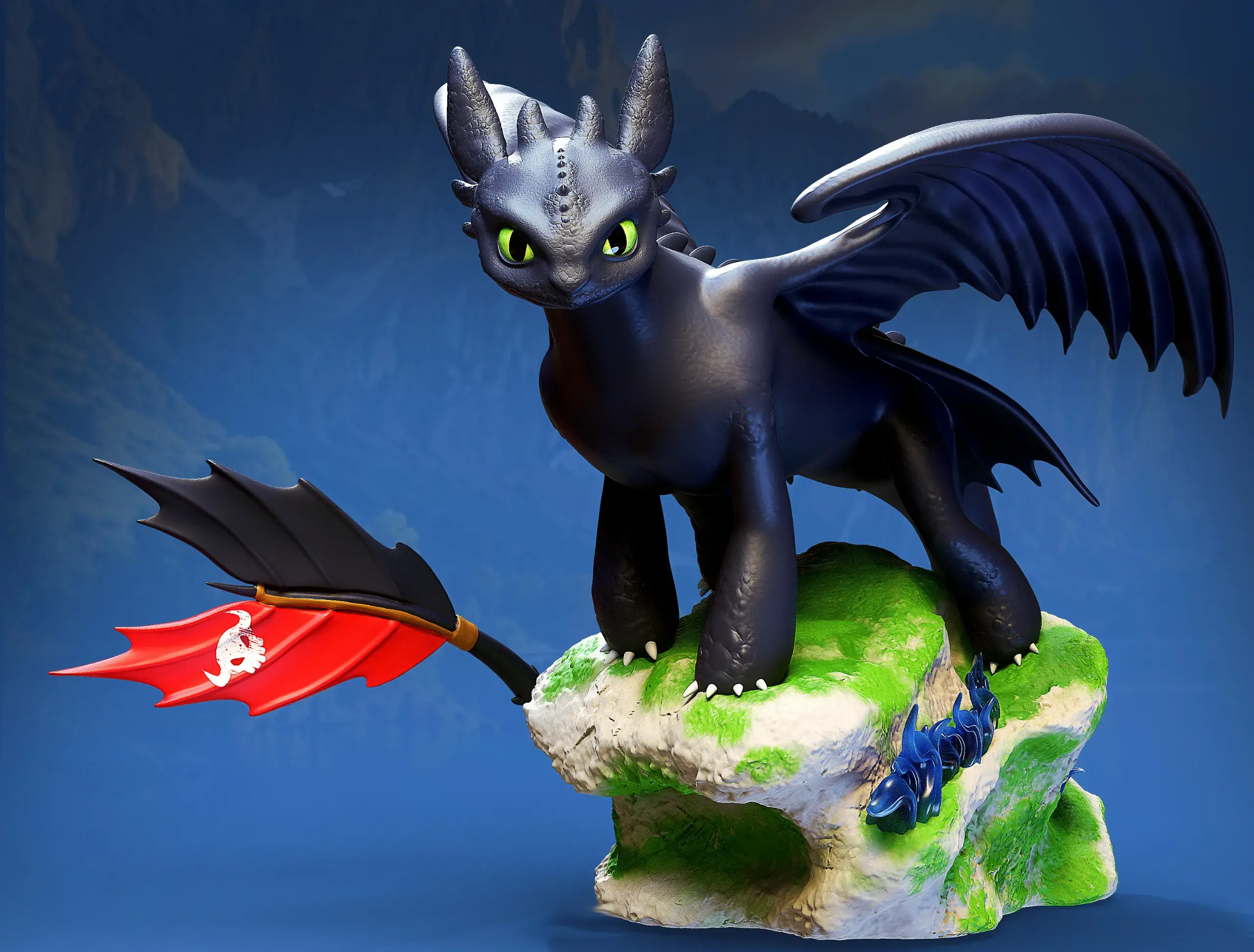 Sculptures & Artworks STL Download - Toothless (Night Fury)by costamoises