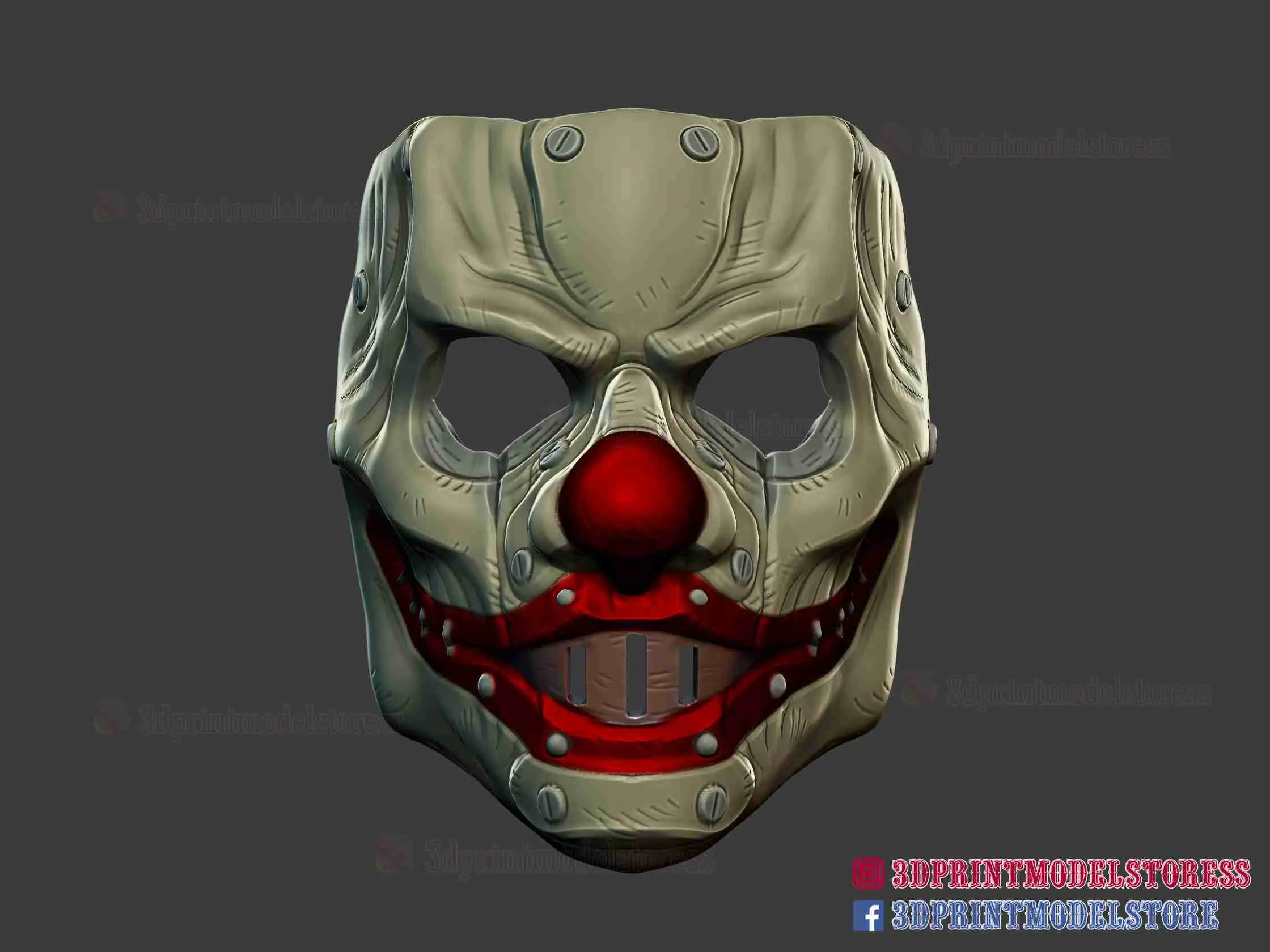 Cosplay STL Download - Motorcycle Clown Mask - Twisted Metal - Cosplay ...
