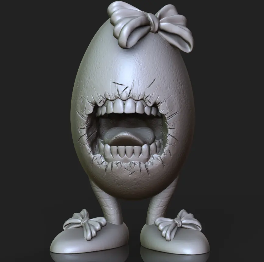 Characters & Creatures STL Download - Egg with teethby Irina 3D