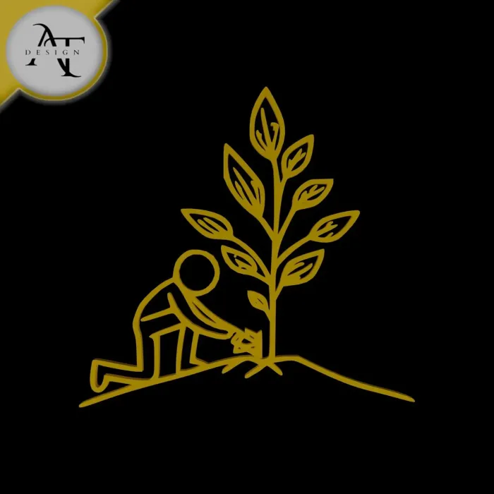 Home Decorations & Ornaments STL Download - Planting - Line Art - 2D ...