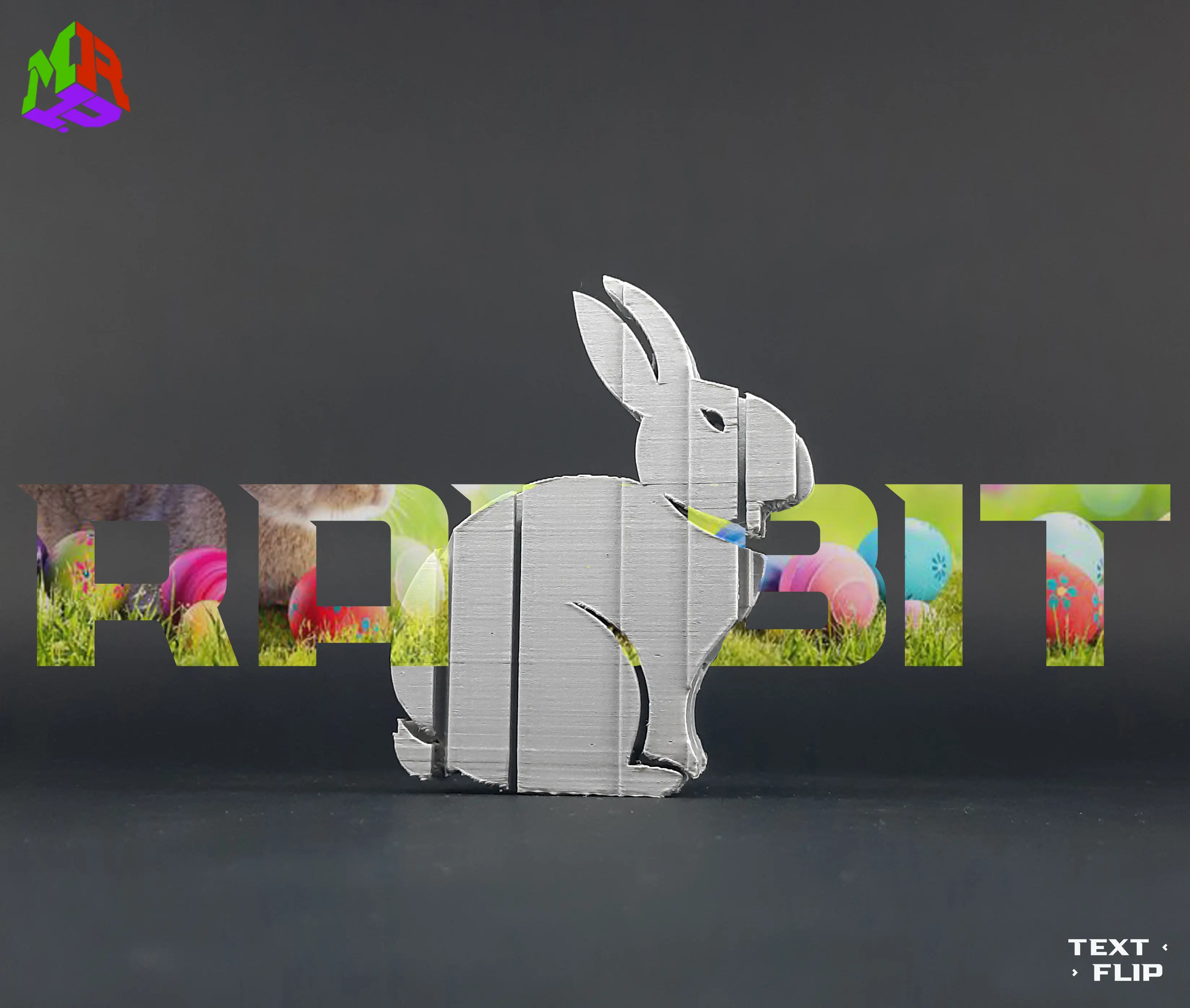 Home Decorations & Ornaments STL Download - Text Flip - Rabbit 2023by ...