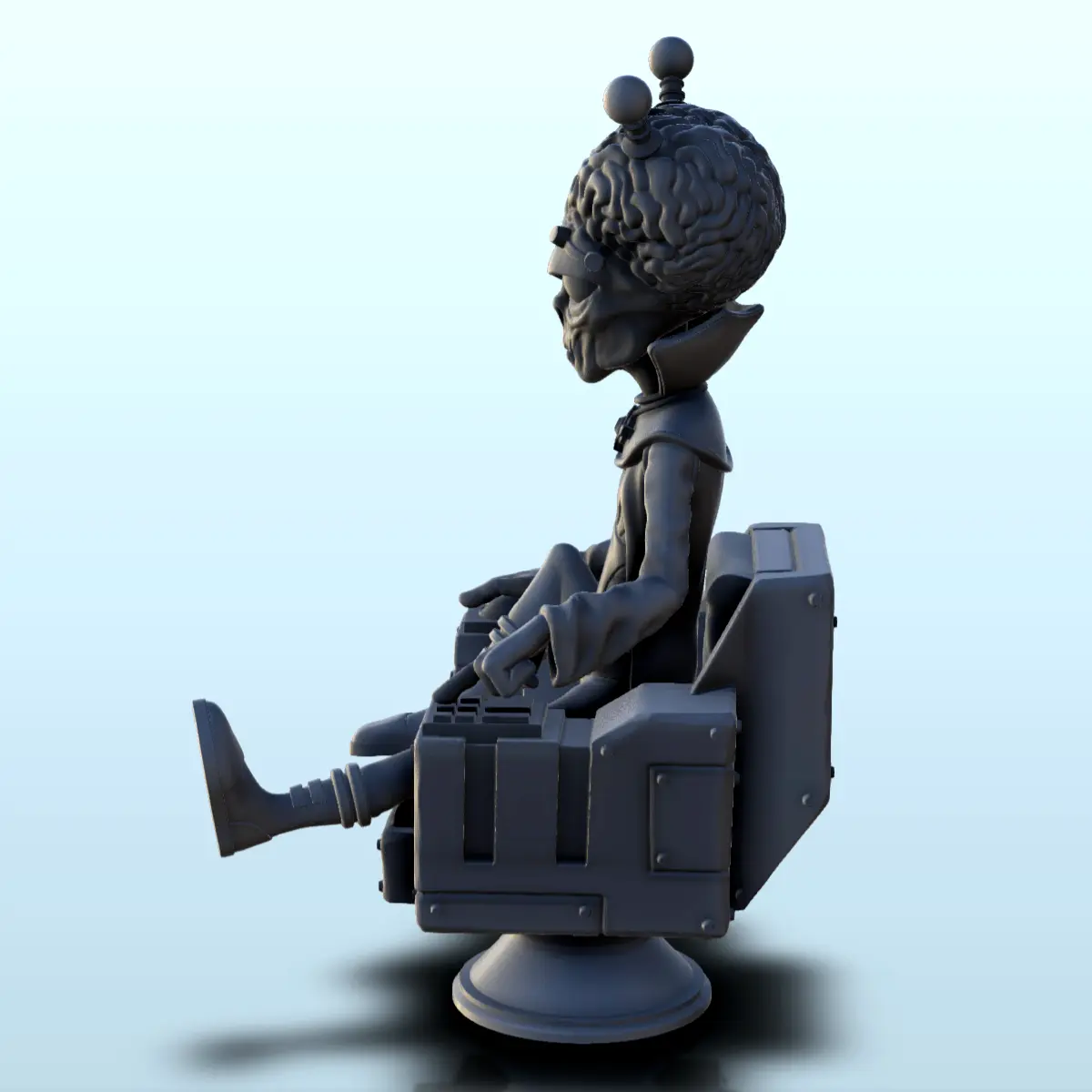 Characters & CreaturesSTL 다운로드 -Alien scientist with cranial antennas ...