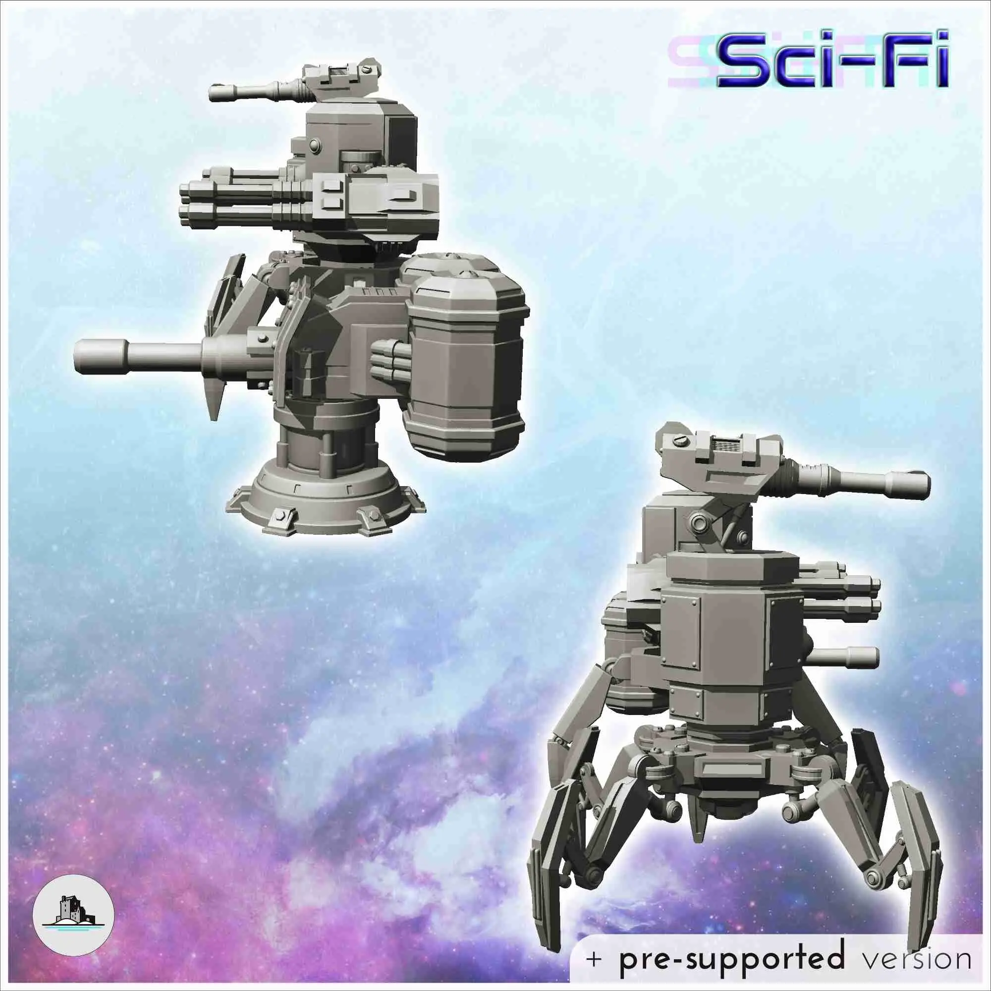 Other STL Download - Set of three futuristic turrets with energy ...