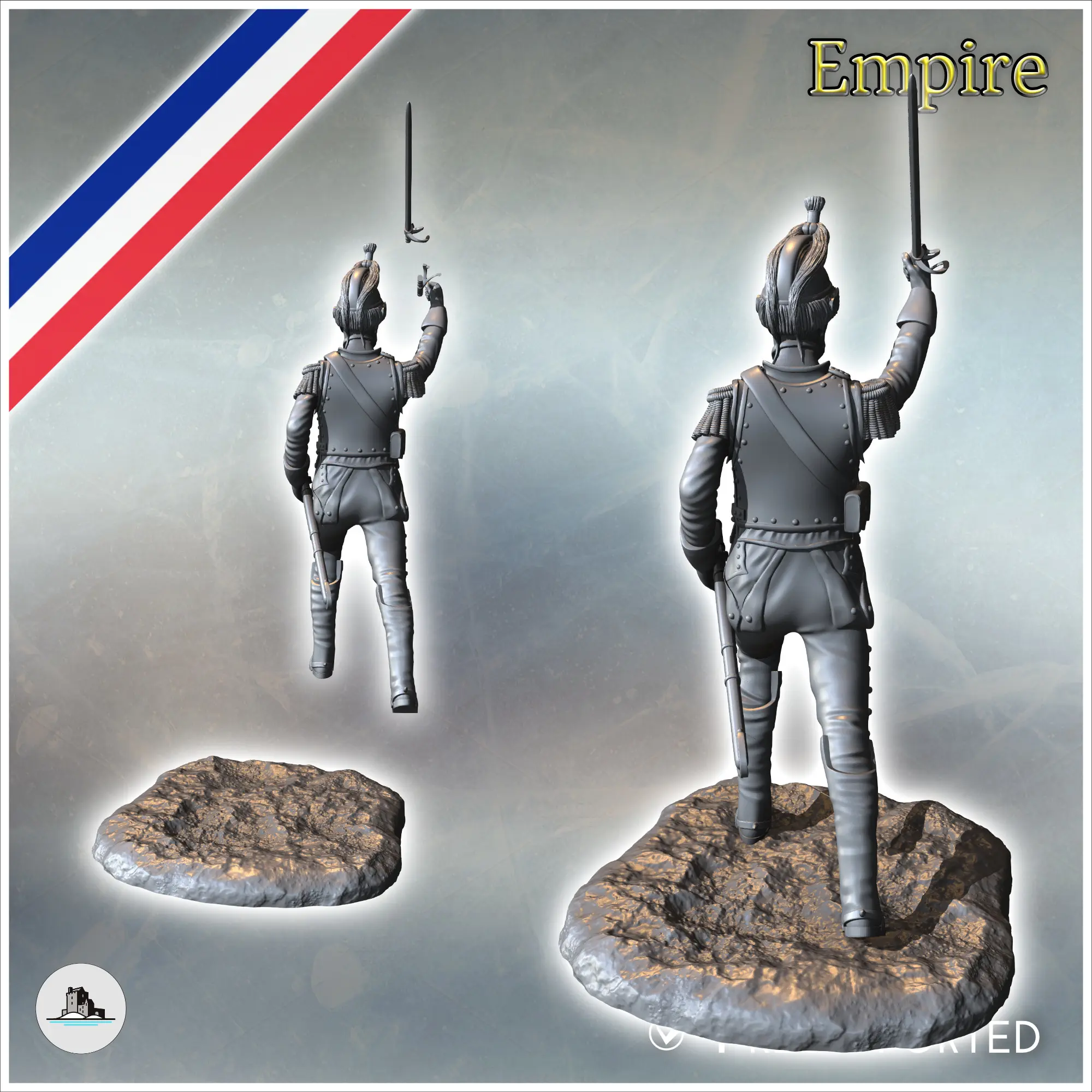 Characters & Creatures STL Download - Cuirassier Napoleonic soldier 1 ...