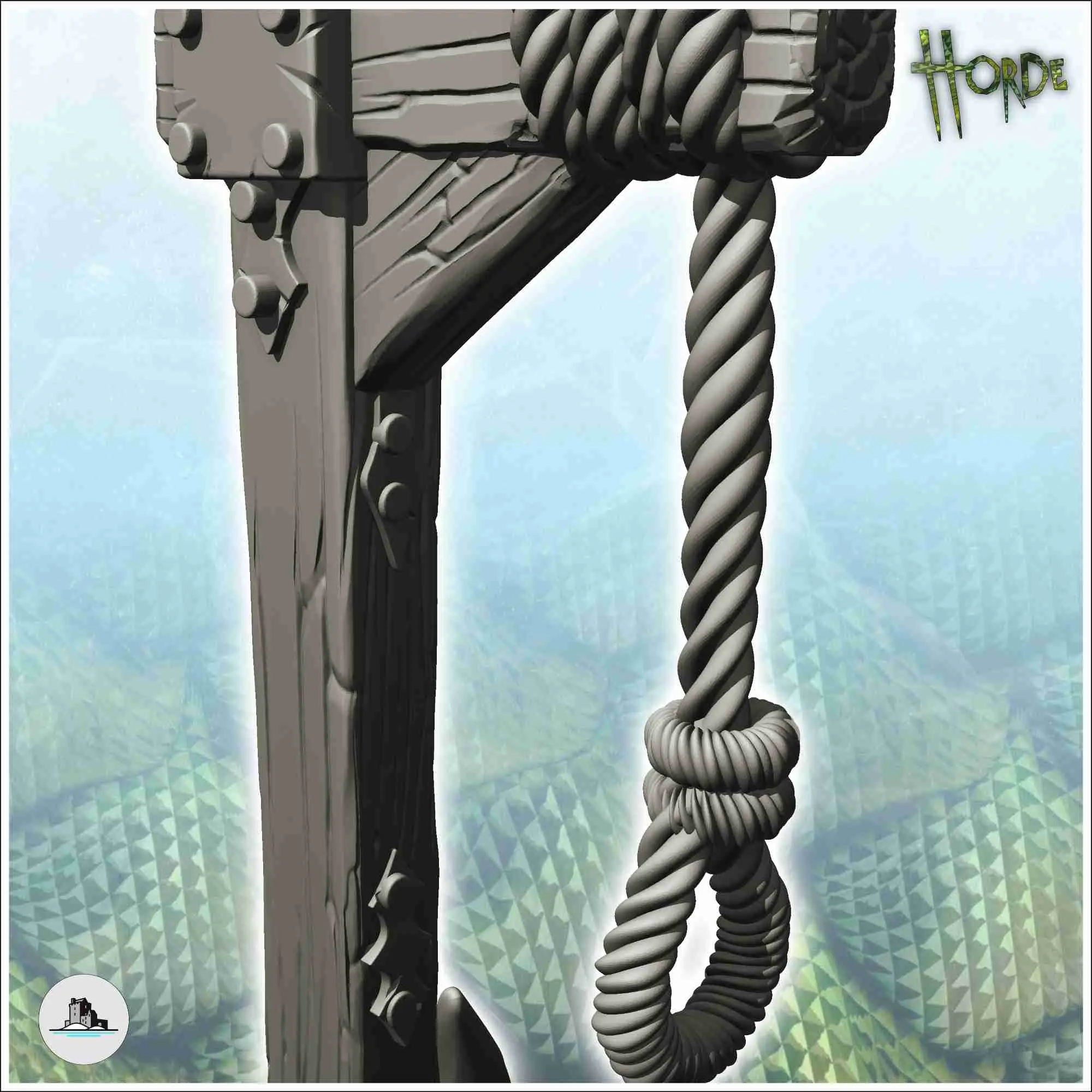 Props & Terrain STL Download - Chaos gallows with horns and wooden ...
