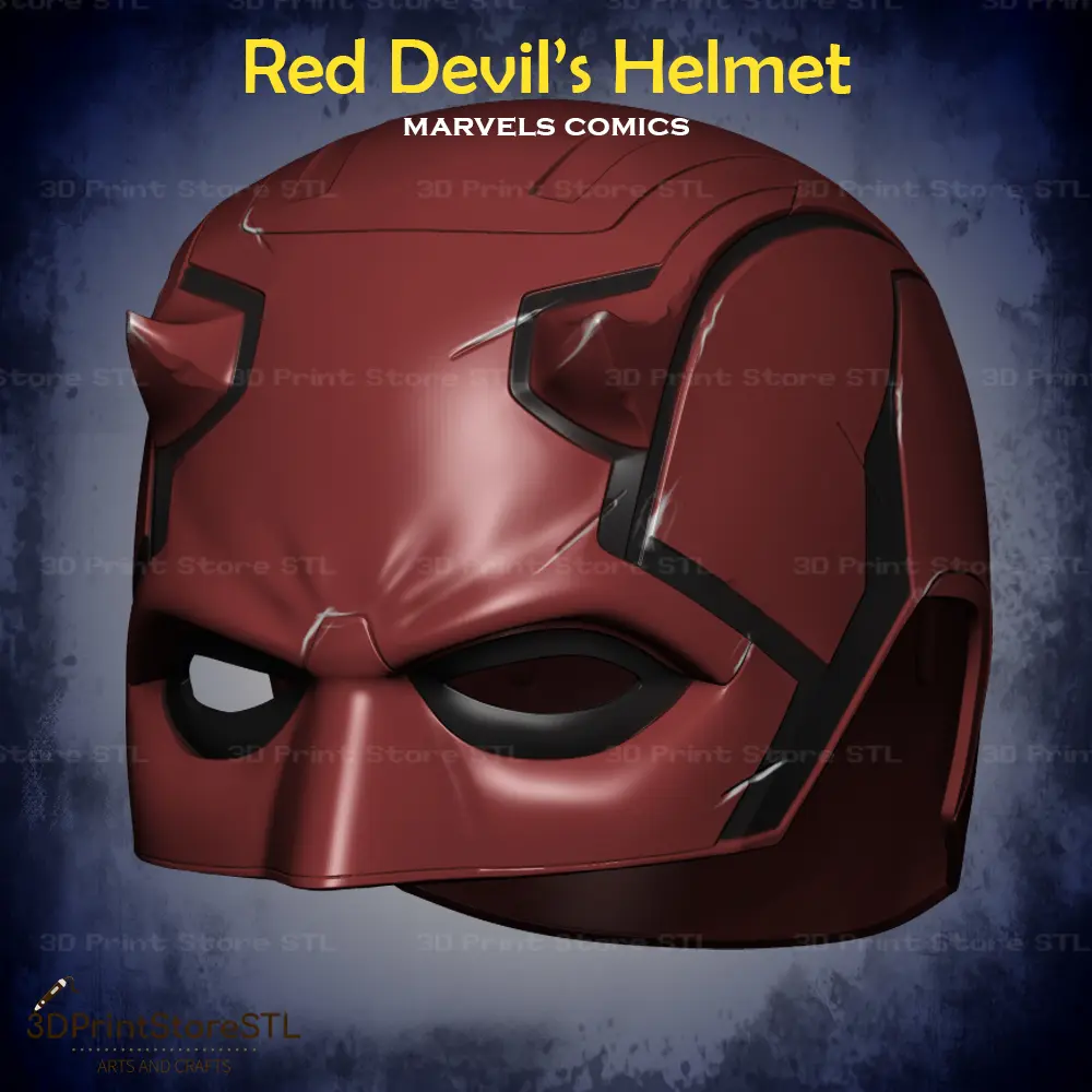Cosplay STL Download - Red Devil Helmet Cosplay Marvel Comics - STL ...