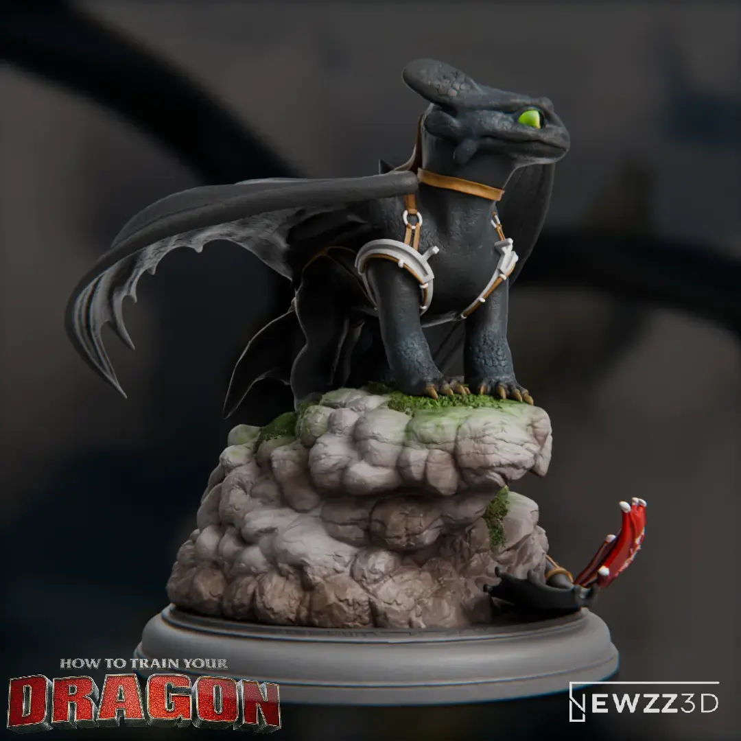 Characters & Creatures STL Download - Toothless - How to Train Your Dragonby Newzz3D