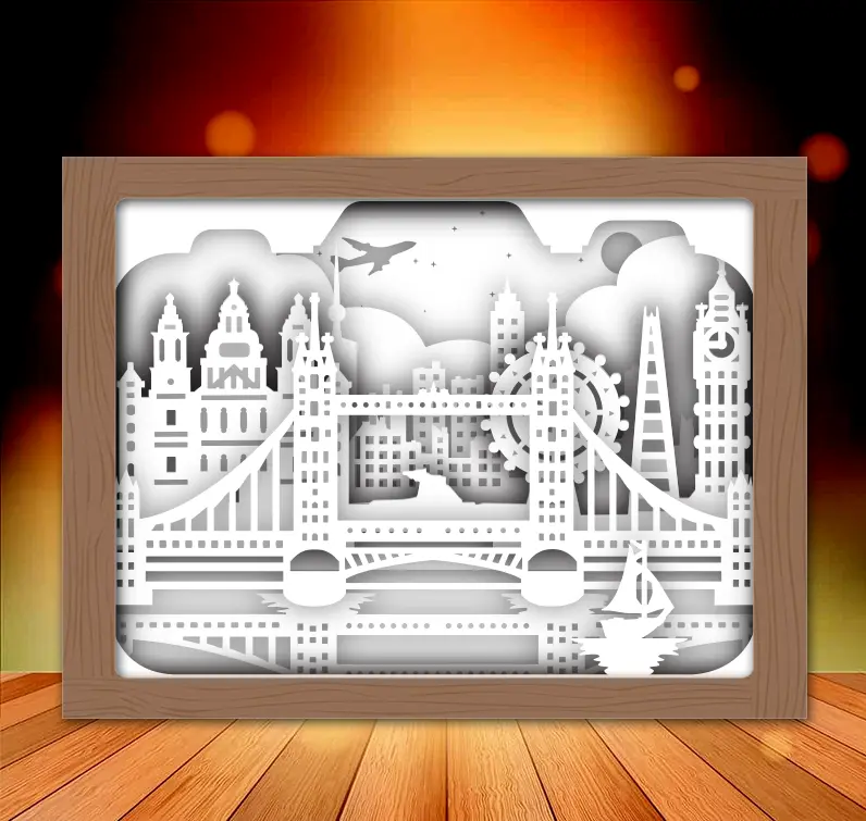 Digital Art STL Download - London City shadow boxby tecnoculebras