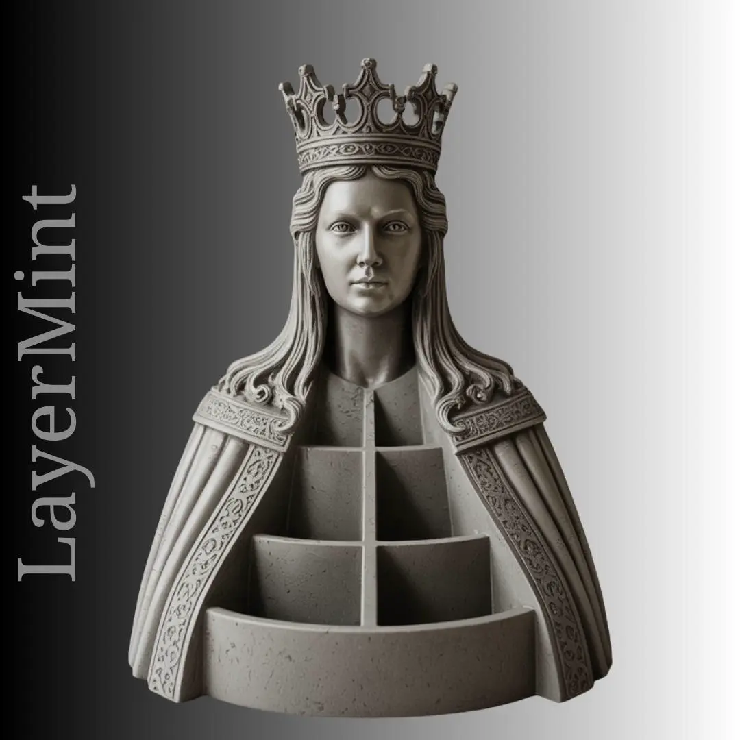 Home Decorations & Ornaments STL Download - Queen Bust Desk Organizer ...