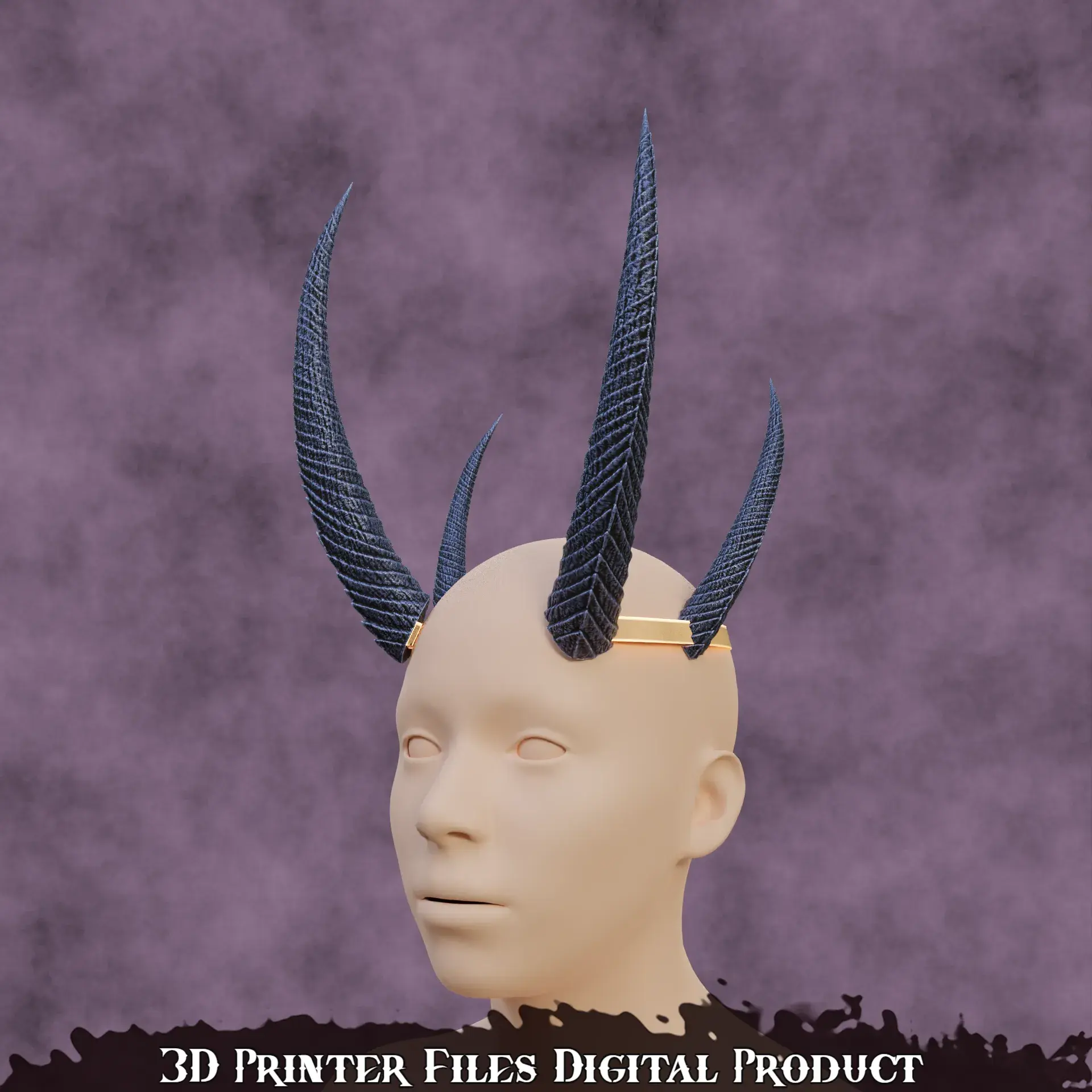 Cosplay STL Download - Mizora cosplay horns Baldurs Gate 3by Krotek-inc