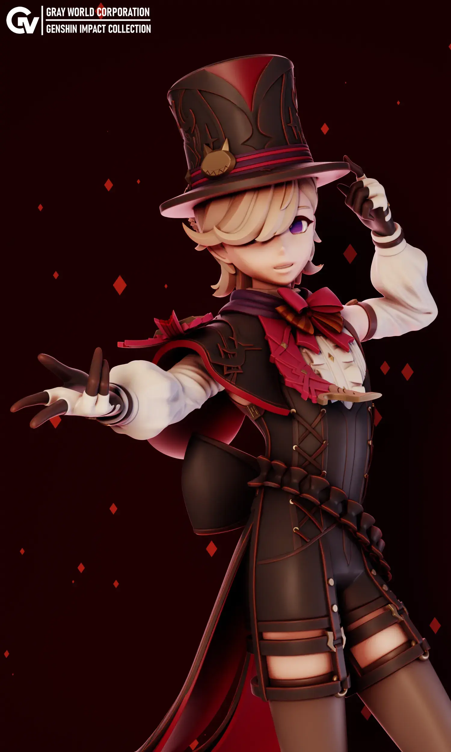 Characters & Creatures STL Download - Lyney | Genshin Impactby Gray ...