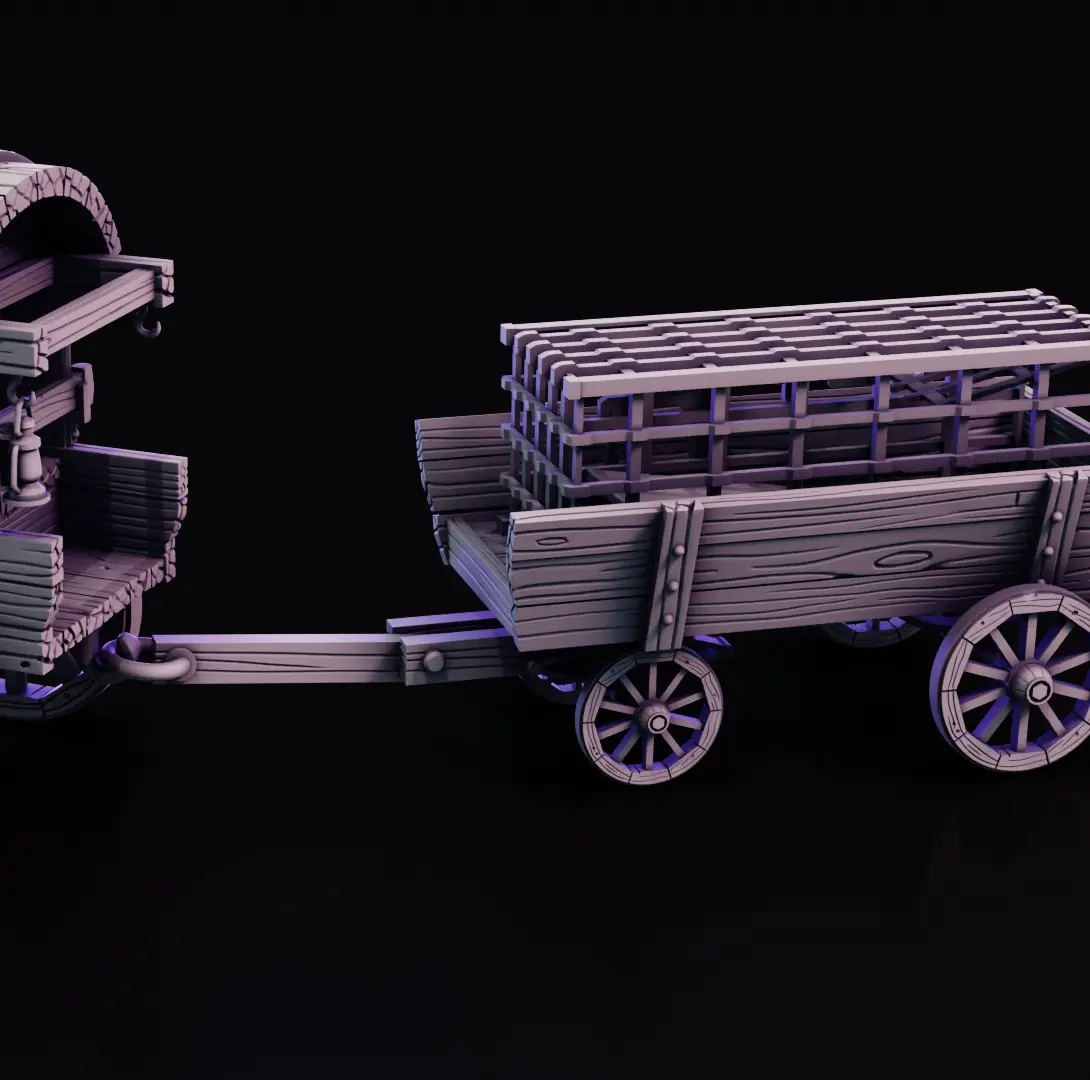 Other STL Download - Wagon / Trailer With Working Steering for tabletop ...