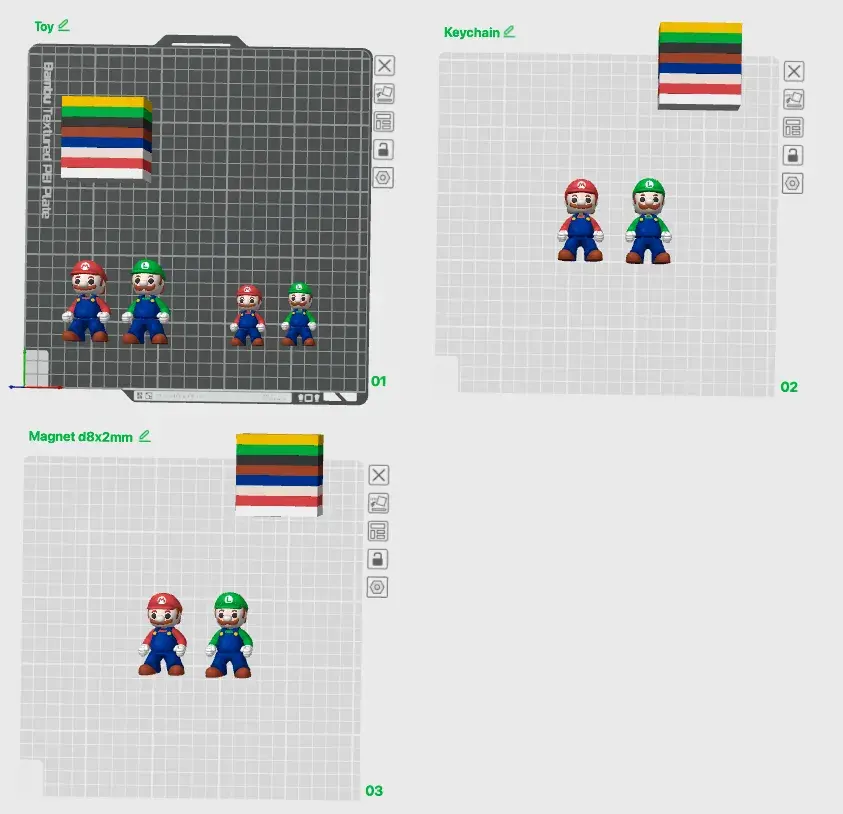 3D Printer Files | 3MF File | Flexi Super Mario & Luigi (Toy, Keychain ...