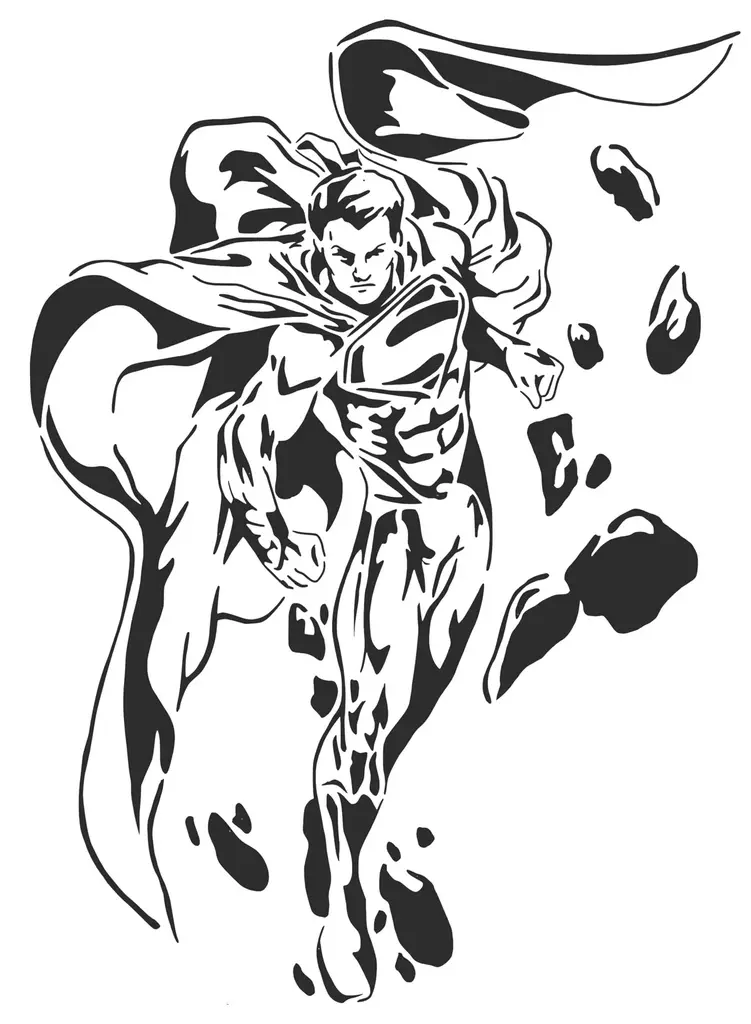Free Digital Art STL Download - Superman stencil 7by SMT_M 🦊
