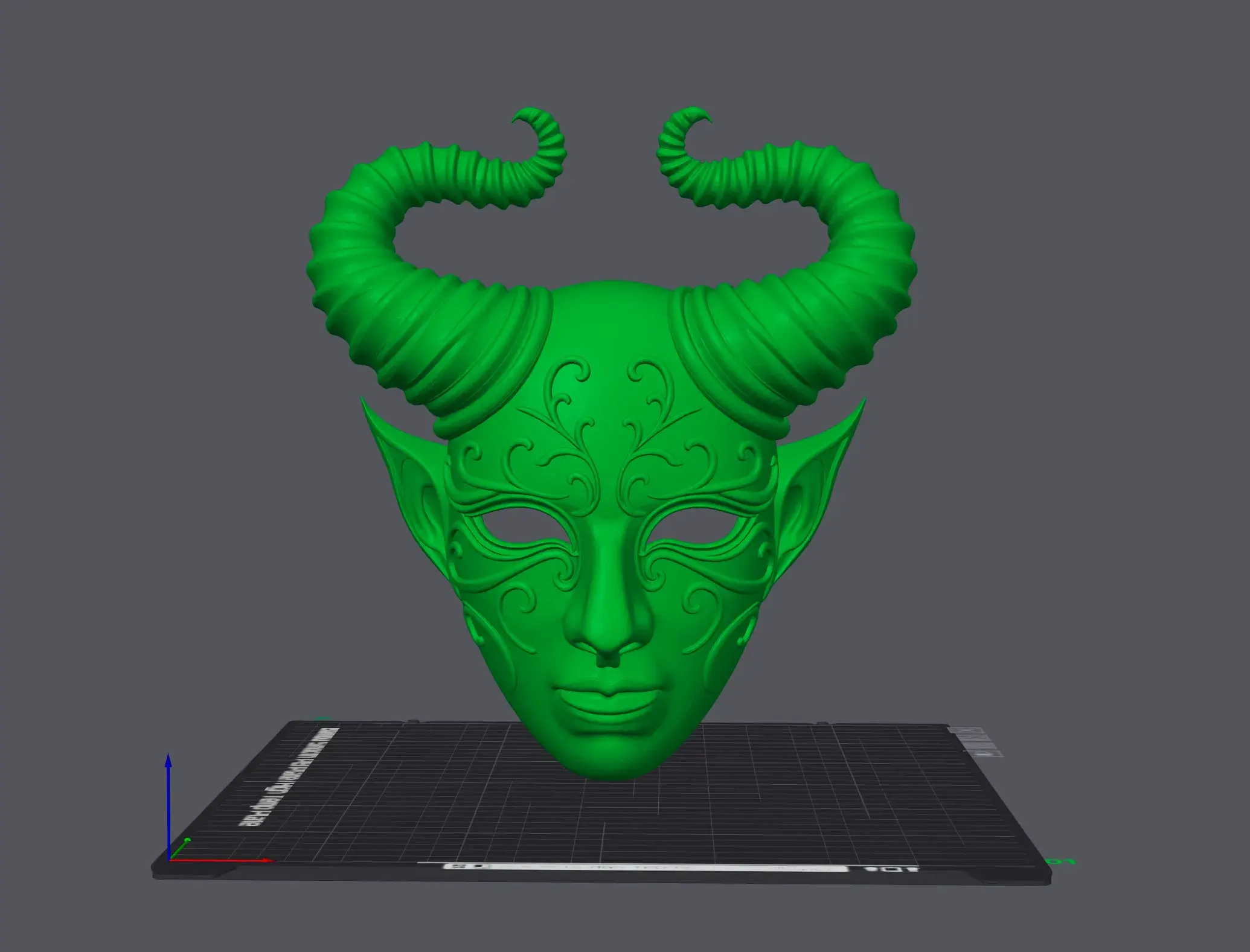 Cosplay STL Download - Fantasy Horned Demon Mask | 3D Print Model STL ...