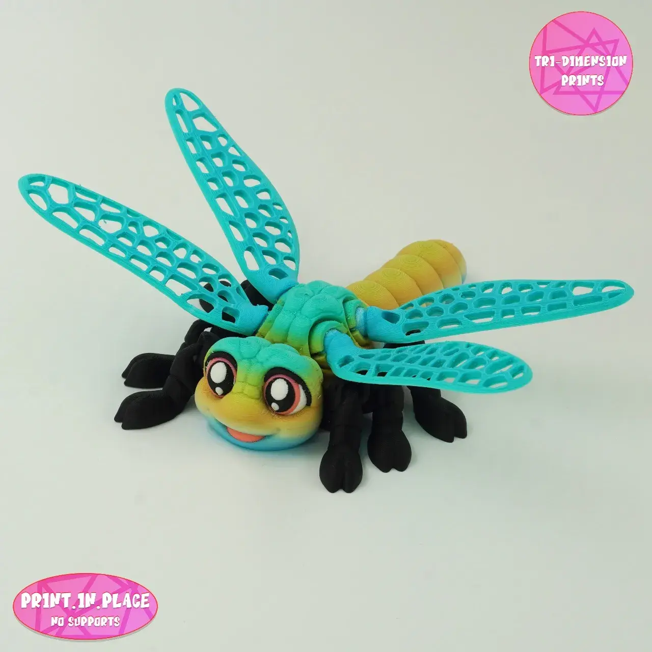 Digital Art STL Download - Flexi Dragonflyby Tri-Dimension Prints