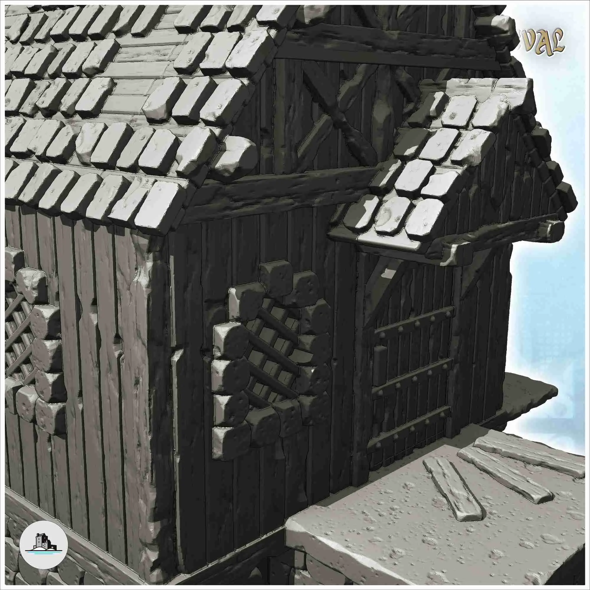 Other STL Download - Blacksmith's building with forge under canopy and ...