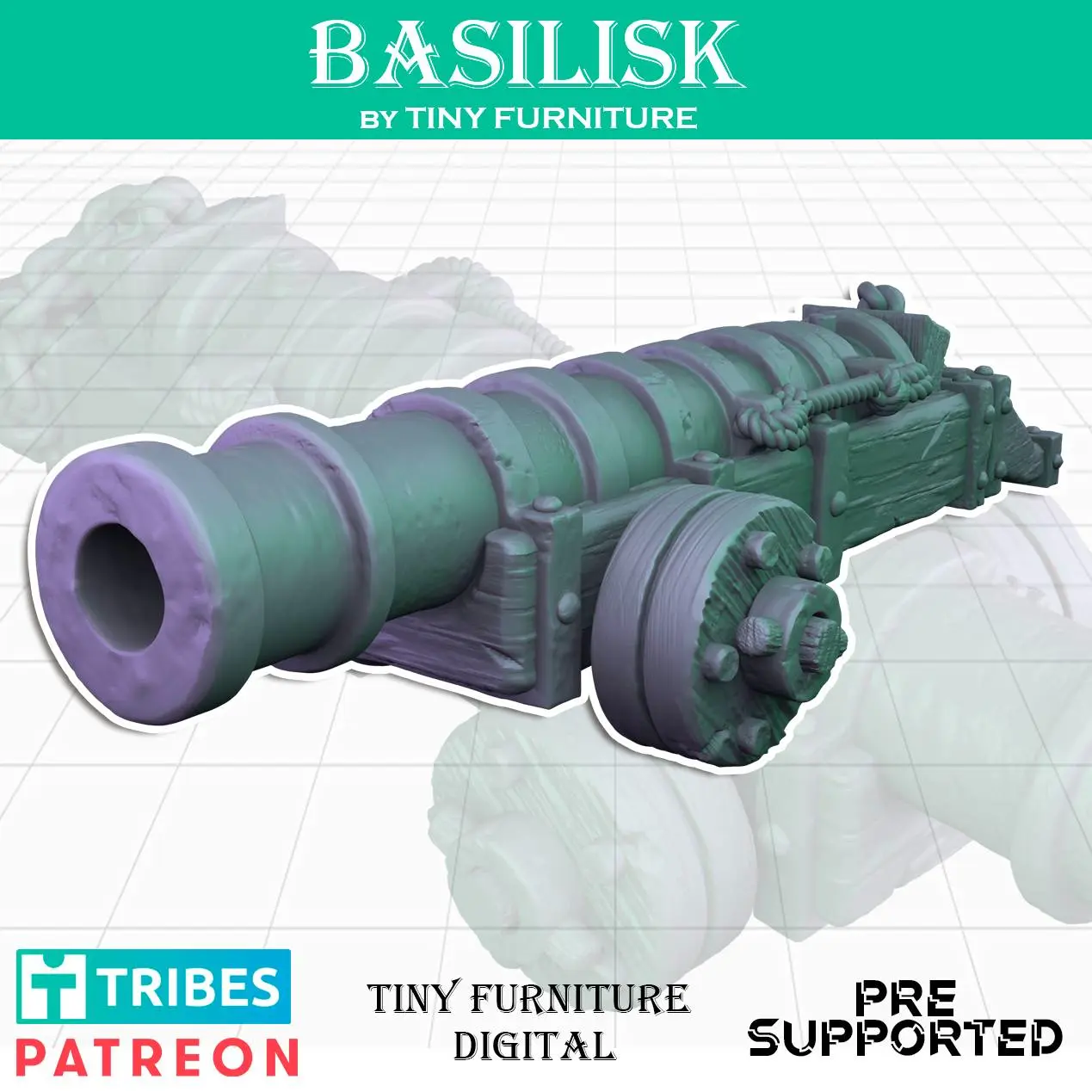Vehicles & Machinery STL Download - Basilisk (Medieval Artillery)by Tiny Furniture