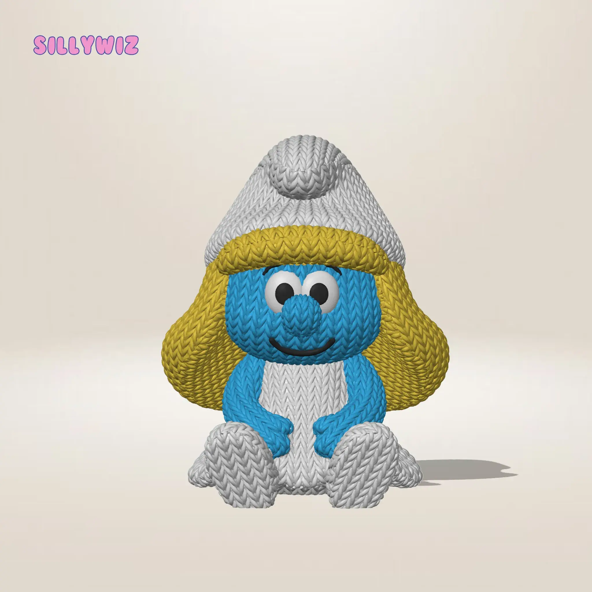 Characters & Creatures STL Download - The Smurfs - Smurfette knitted ...
