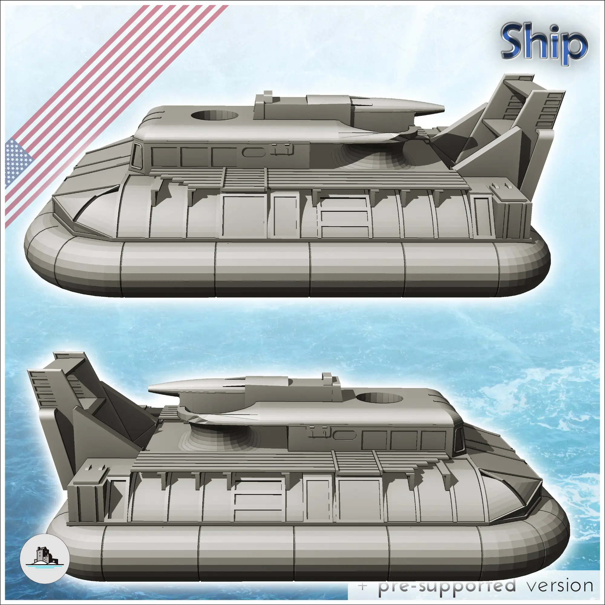Other STL Download - Patrol Air Cushion Vehicle (PACV) hovercraft ...