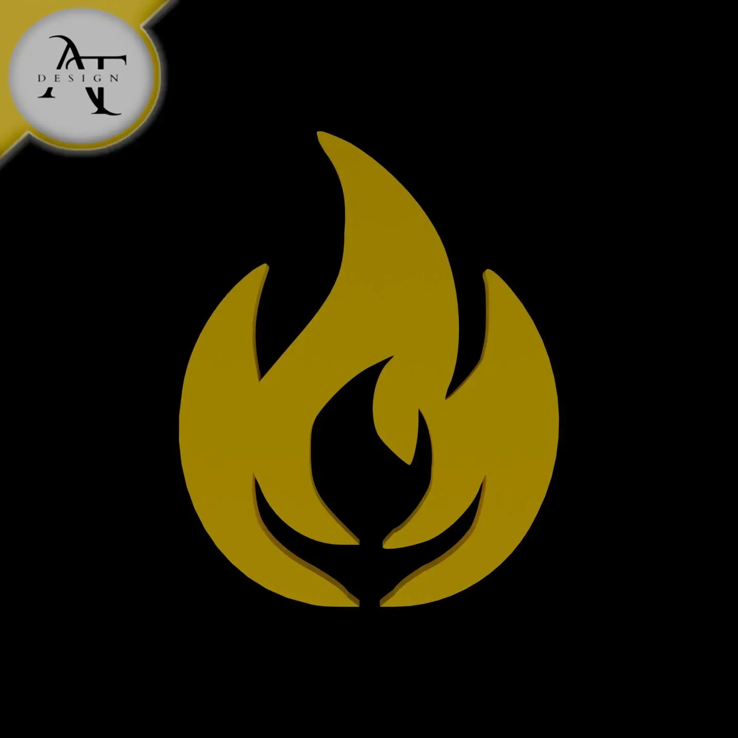 3D Printer Files | 3MF File | Simple Flame Symbol - 2D Art | Creality Cloud