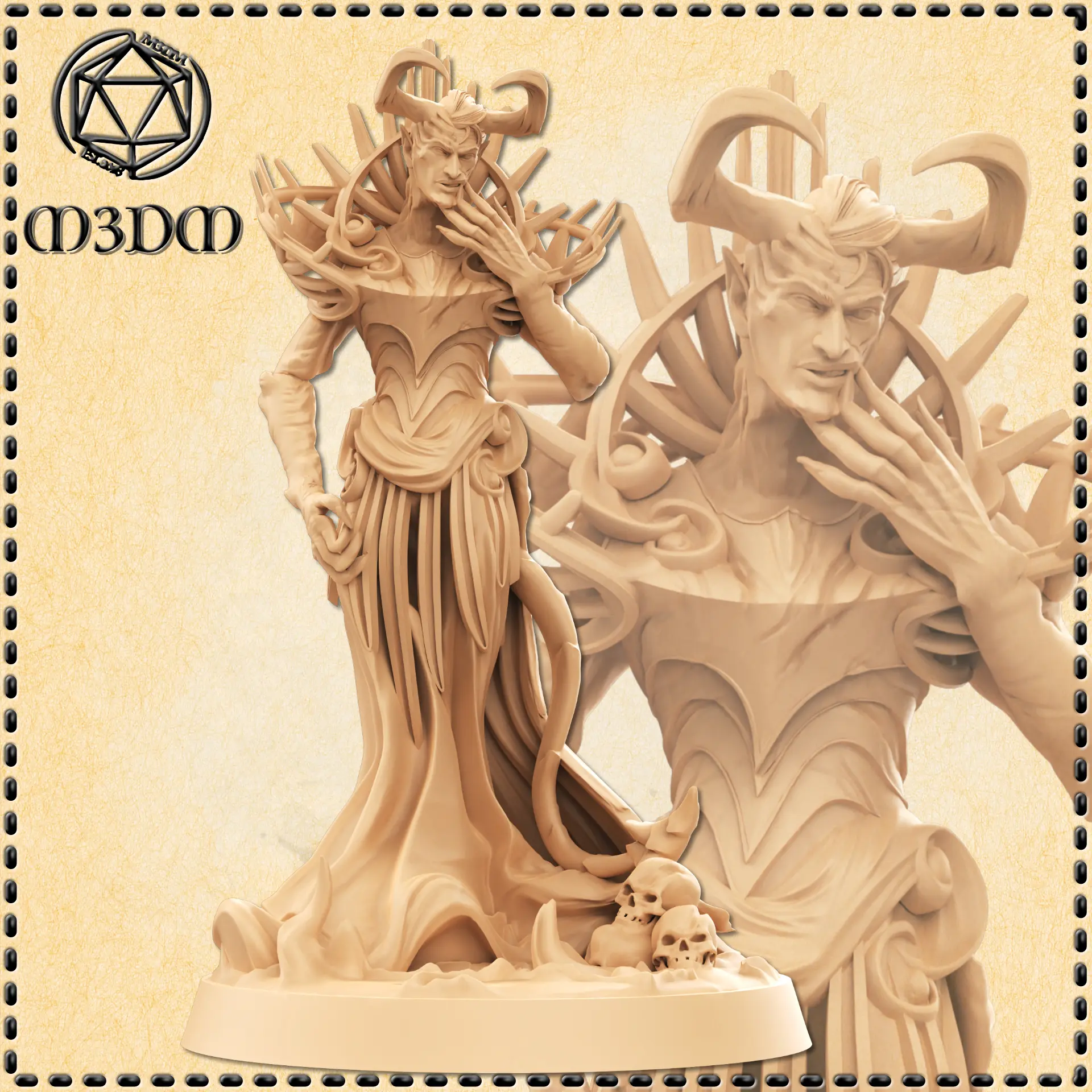 Characters & Creatures STL Download - Demonic Sorcererby M3DM