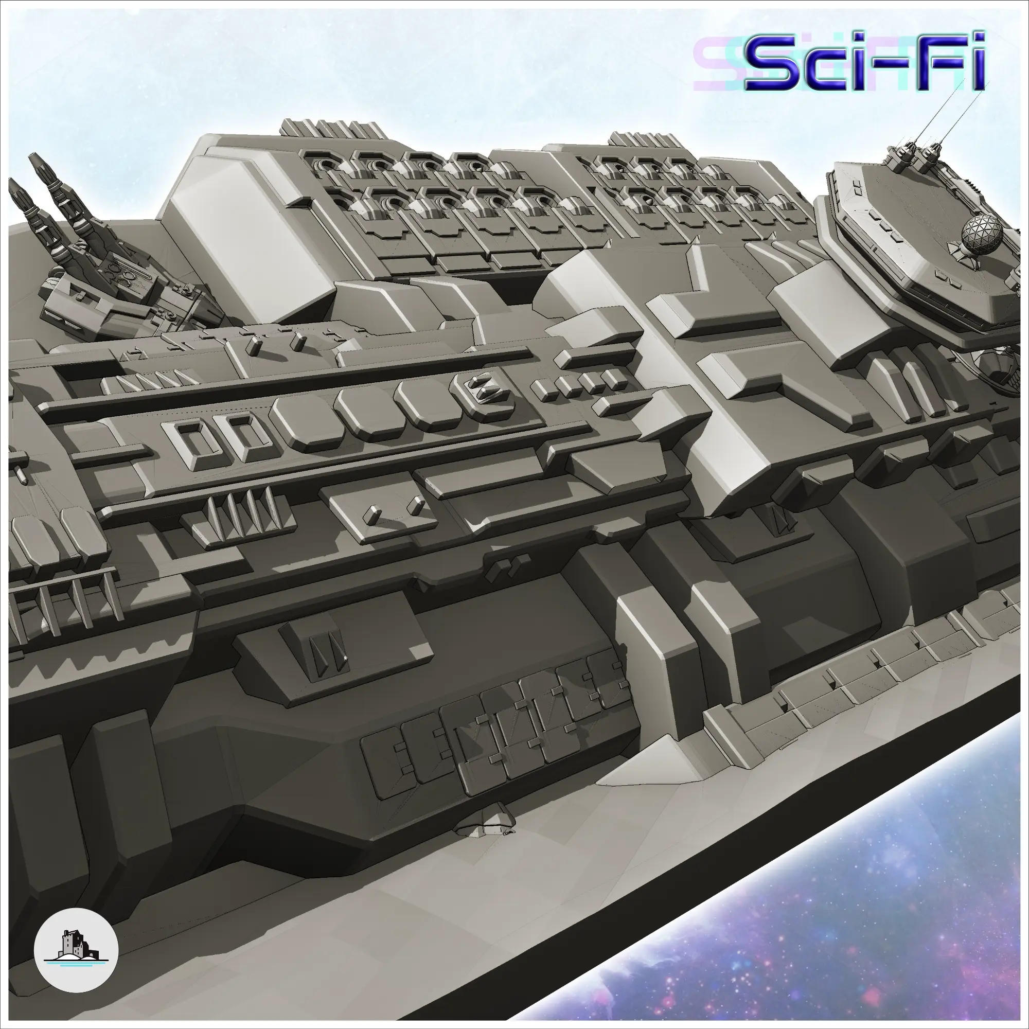 Miniature Games & Accessories STL Download - Huge Space Warship carcass ...