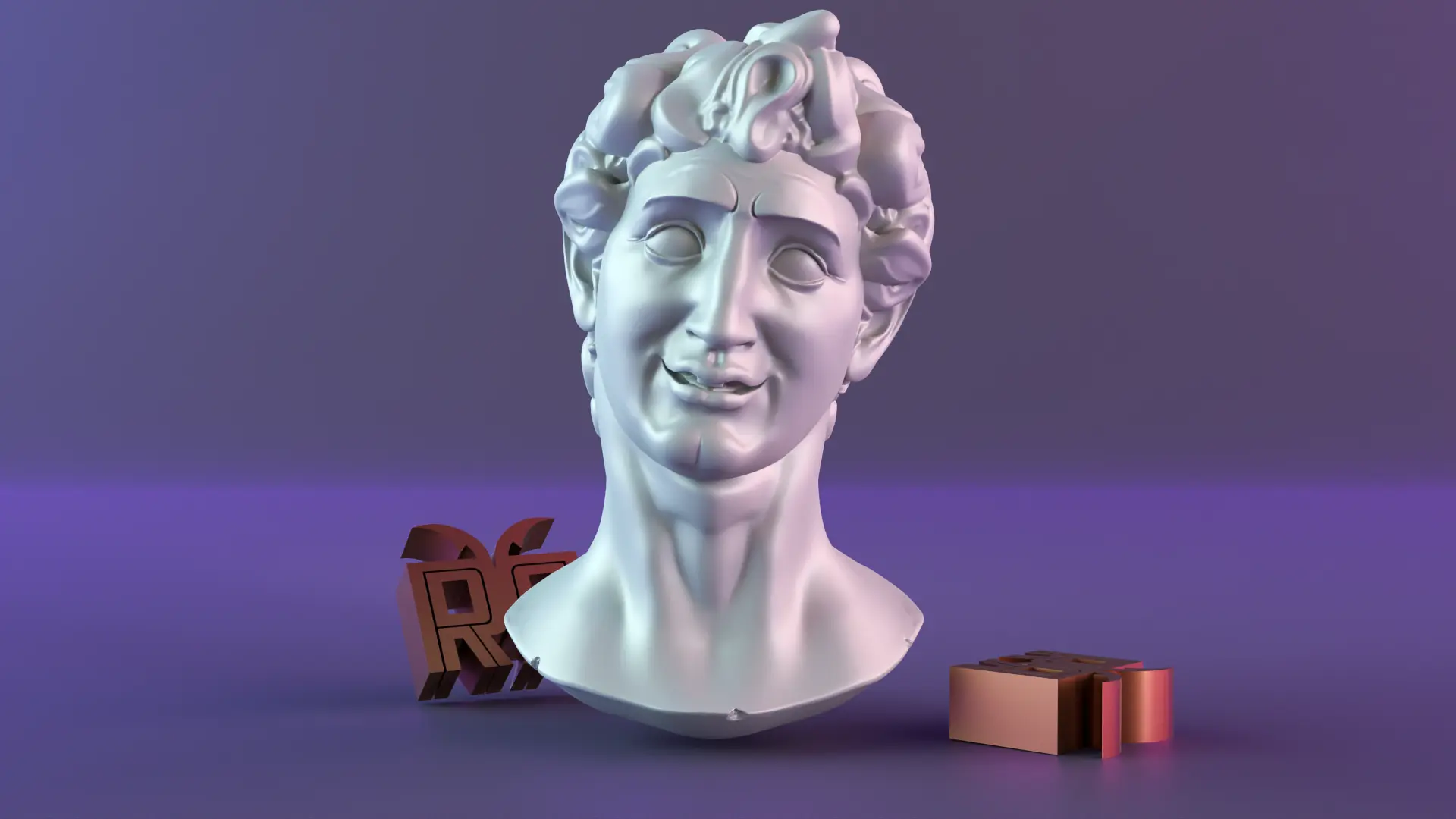 Sculptures & Artworks STL Download - HEAD OF DAVIDby rexer_3d