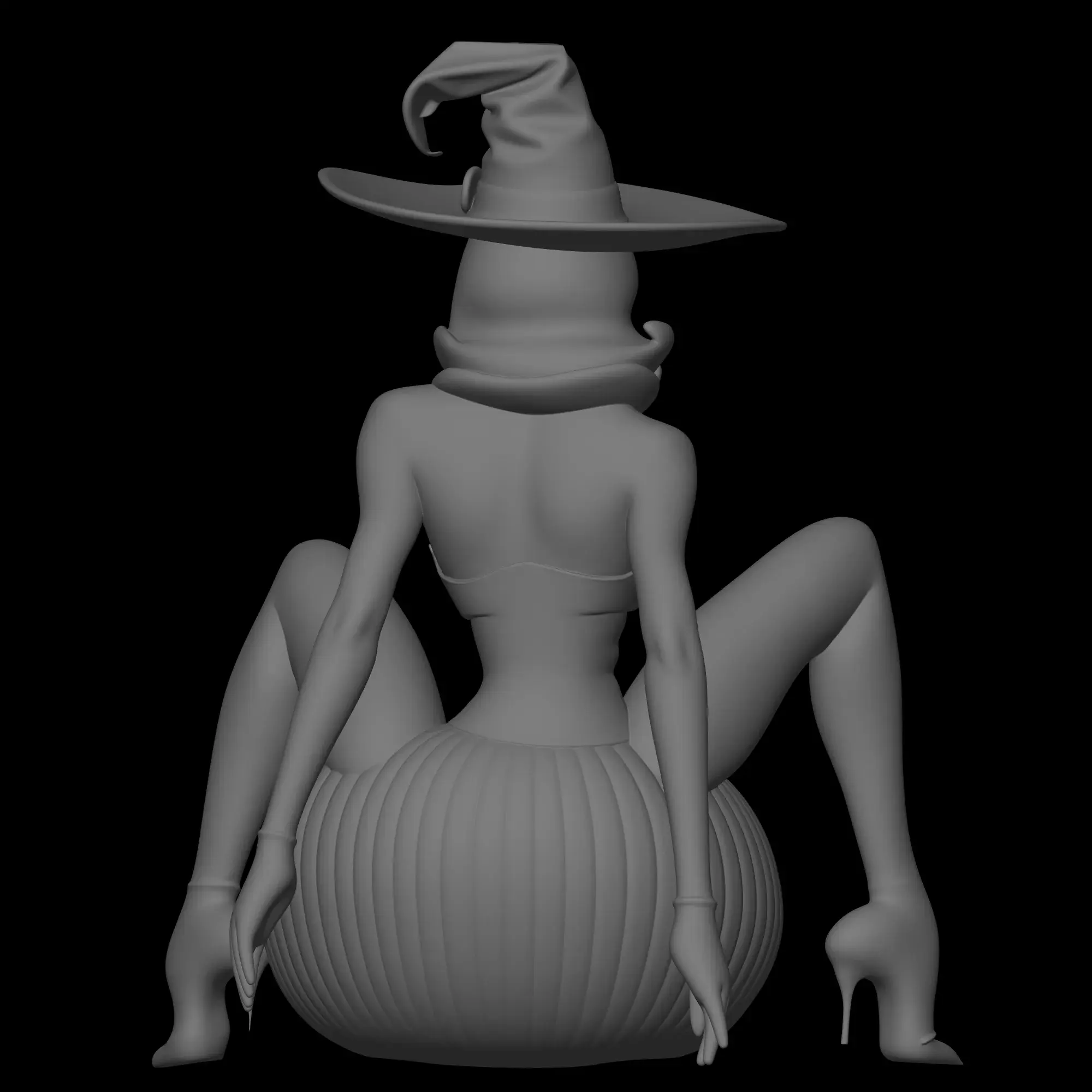 Other Stl Download Sexy Witch And Pumpkin Hallowen Modelby Bilen Mesh 7947
