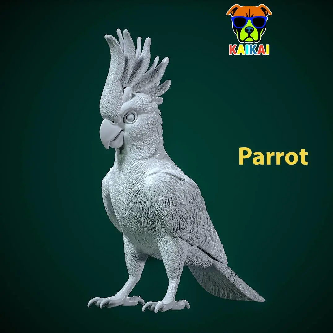 Characters & Creatures STL Download - Parrot statue - cockatoo urban ...
