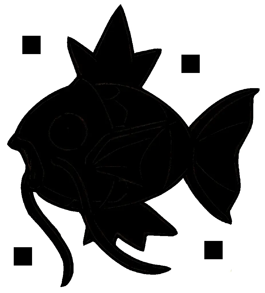 129 Magikarp stencil + 2D | 3D models download | Creality Cloud