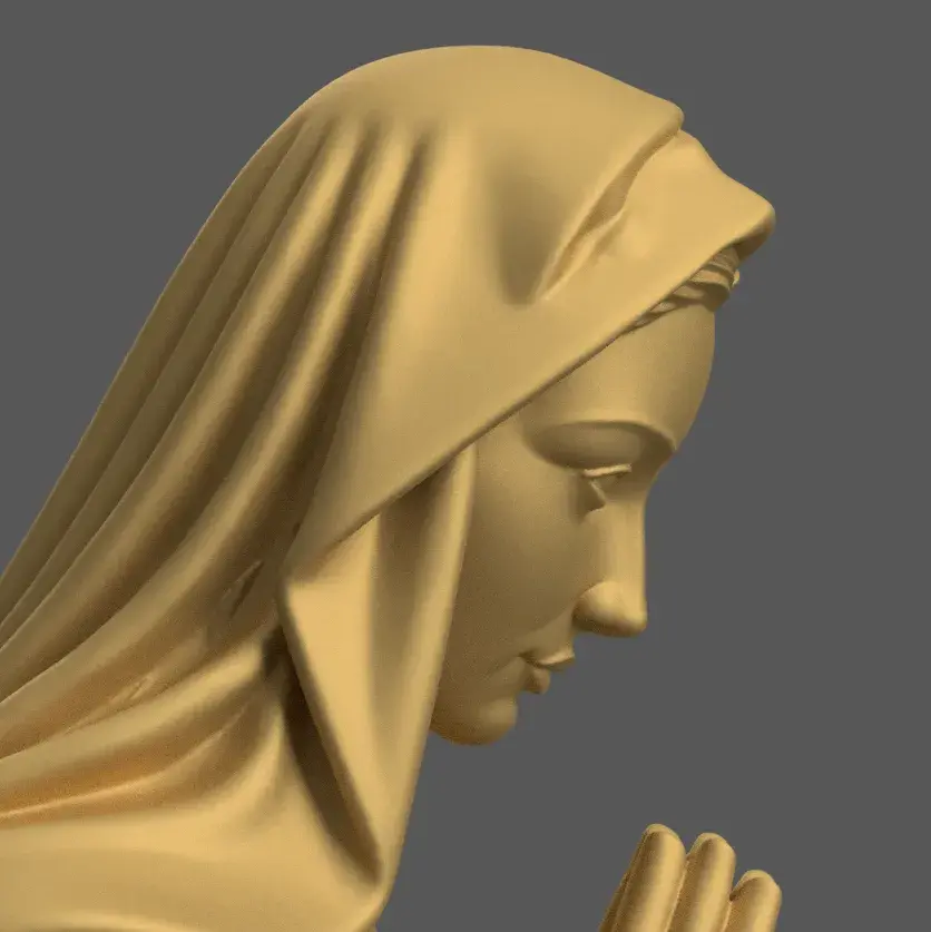 Home Decorations & Ornaments STL Download - St Virgin Mary Kneeling for ...